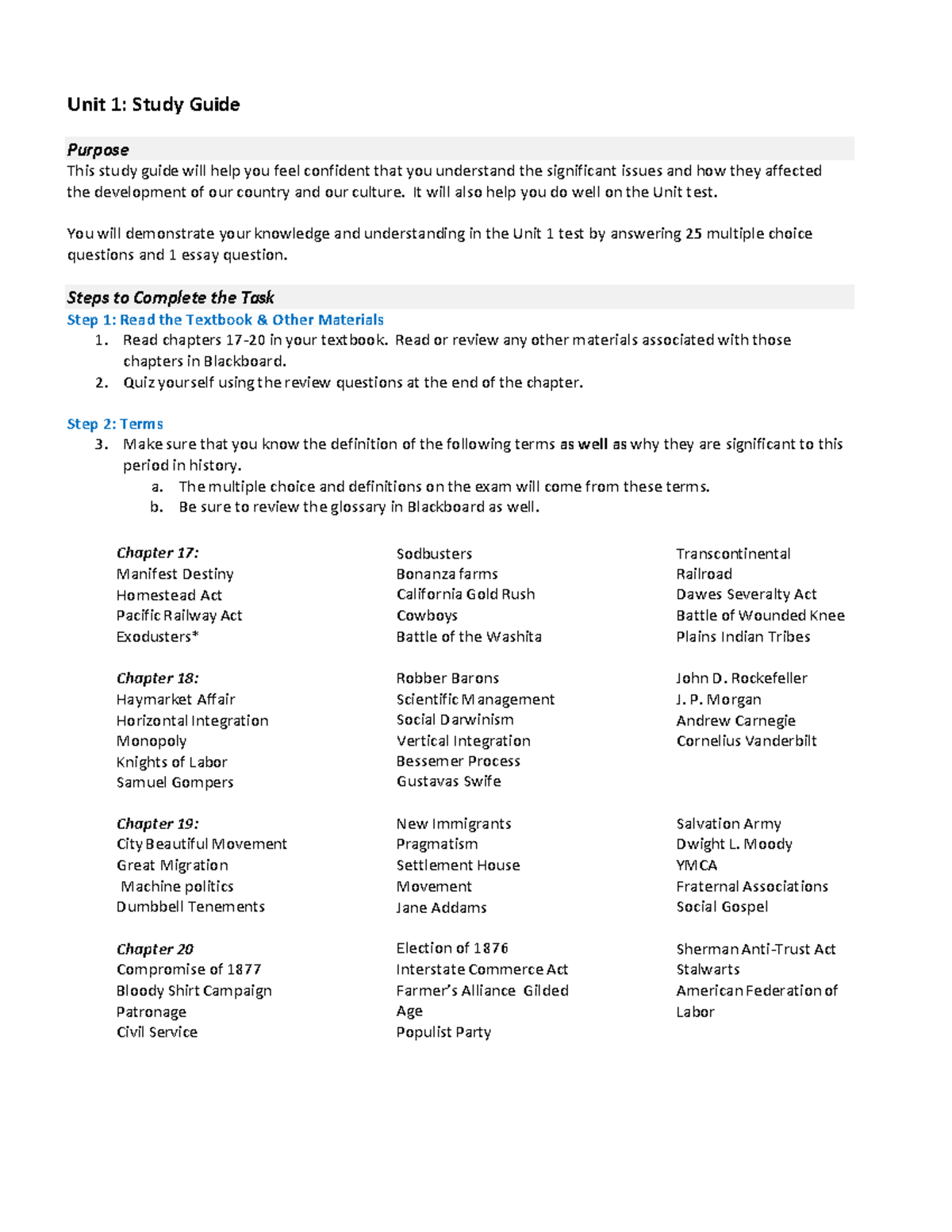 Unit 1 Study Guide: Key Concepts & Essay Prep for Test - Studocu