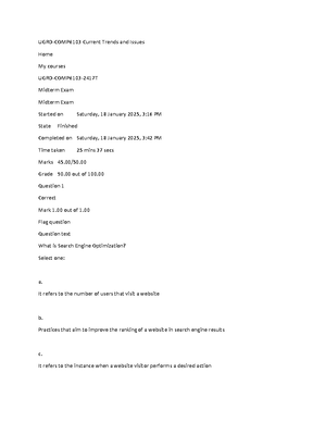Application Lifecycle Management Prelim quiz 1 - 1. UGRD-CS6302-2427T 2. Prelim Quiz 1 Prelim ...