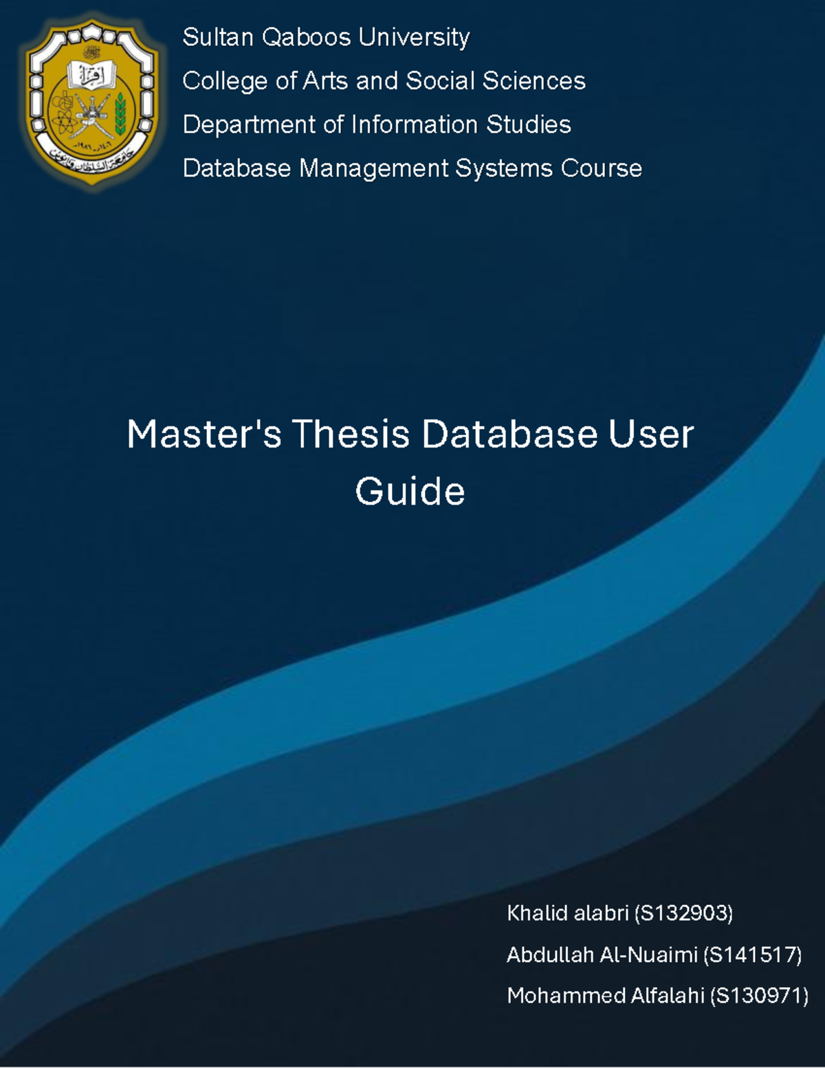 INFO3440 Thesis Database User Guide: A Comprehensive Overview - Studocu