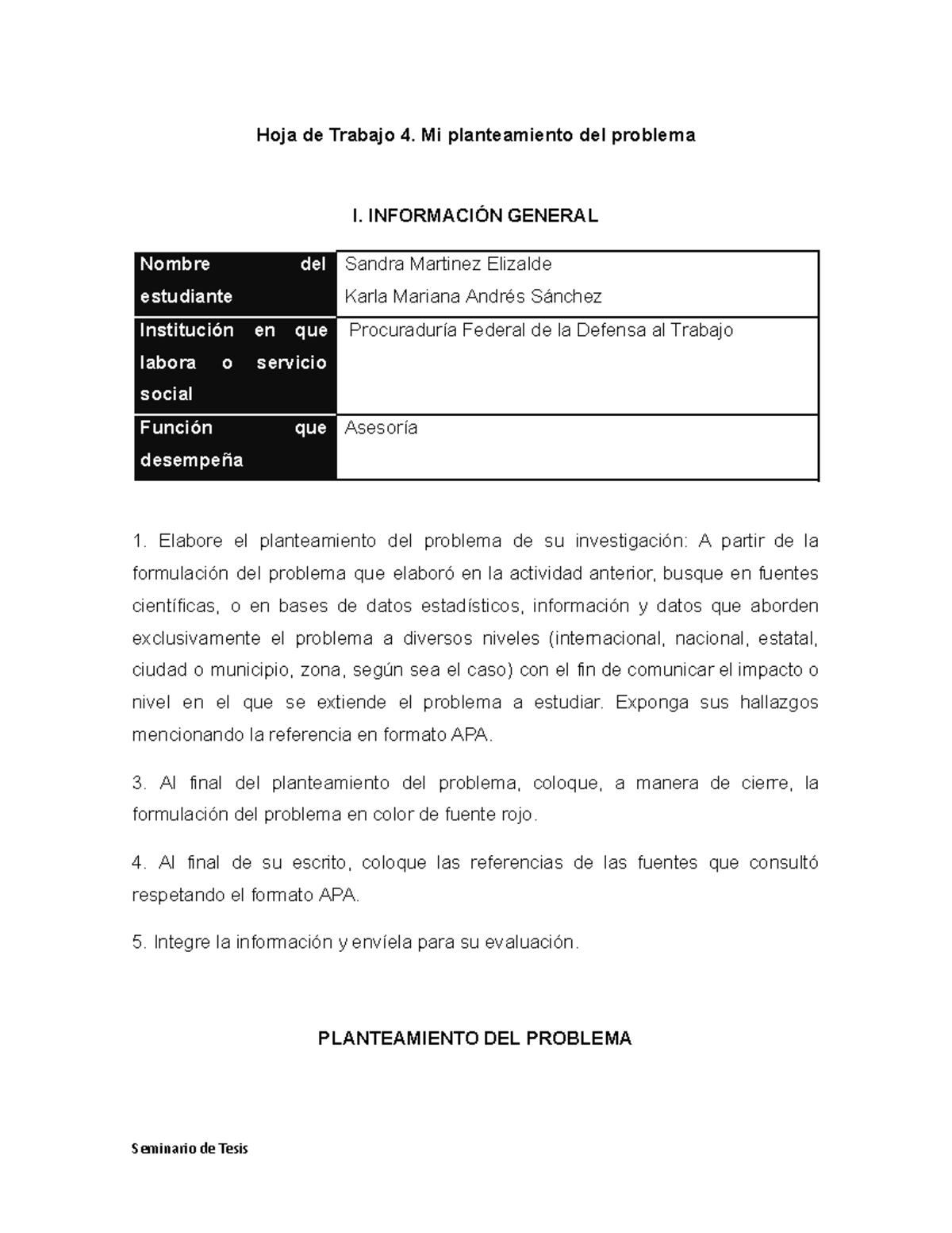 HT04. Planteamiento del Problema: Mobbing Laboral en México - Studocu
