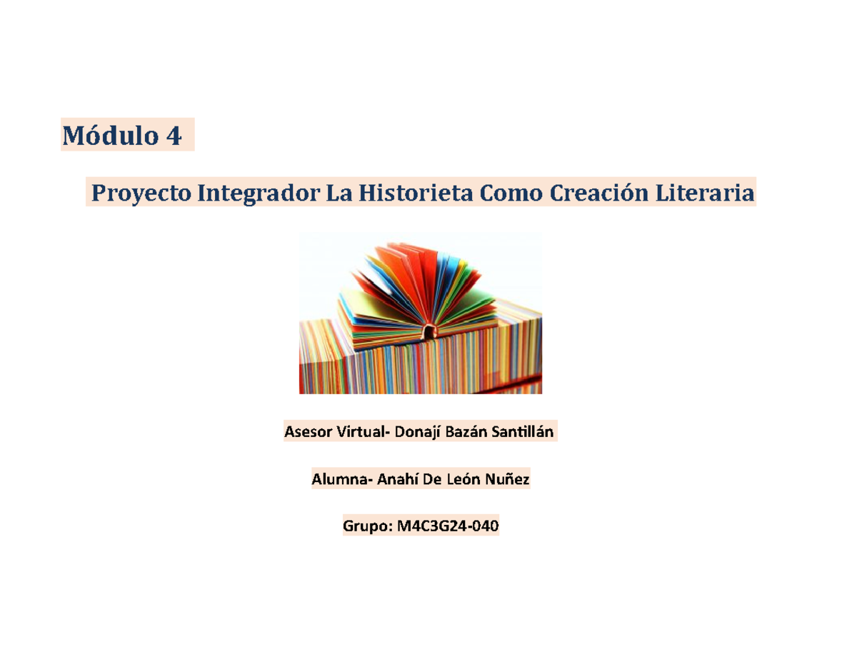 M04 S4 PI WORD - Nota: 100 - Módulo 4 Proyecto Integrador La Historieta ...