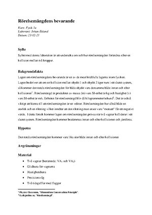 Fysik 1 uppdrag 3 - Uppdrag 3 Fysik : Uppgift 1 Uppskatta hur stort tryck du utövar mot ...