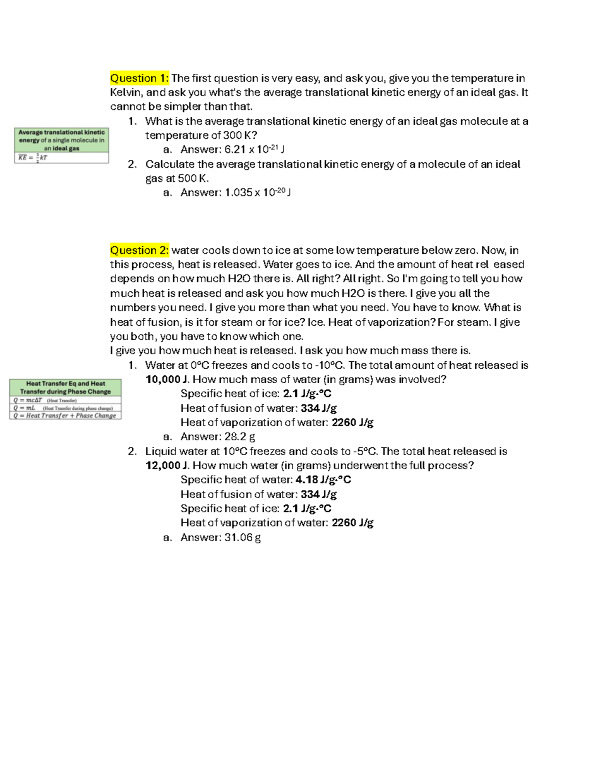 Exam 3 Questions Review - PHYS 101: Thermodynamics & Kinematics - Studocu