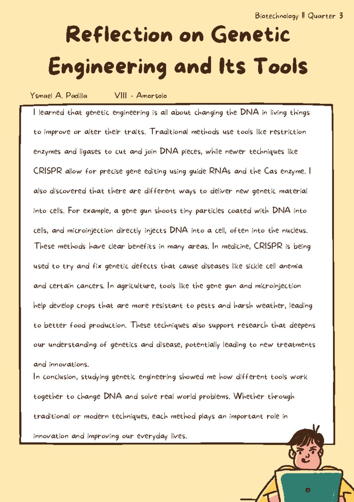 Biotechnology Q3 Reflection: Insights on Genetic Engineering Tools ...