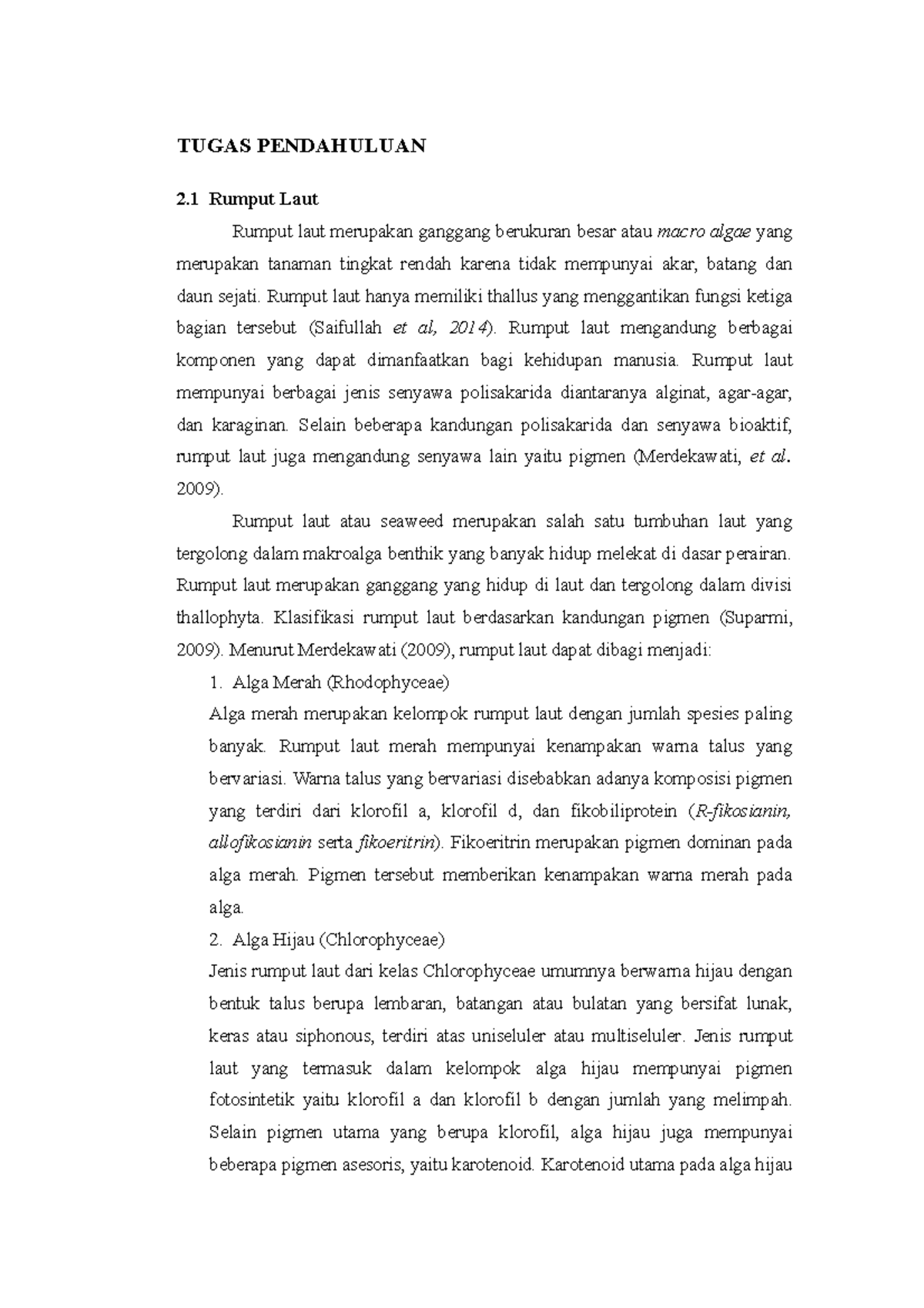 Pengertian dan Kandungan Alginat pada Rumput Laut Sargassum sp. - Studocu