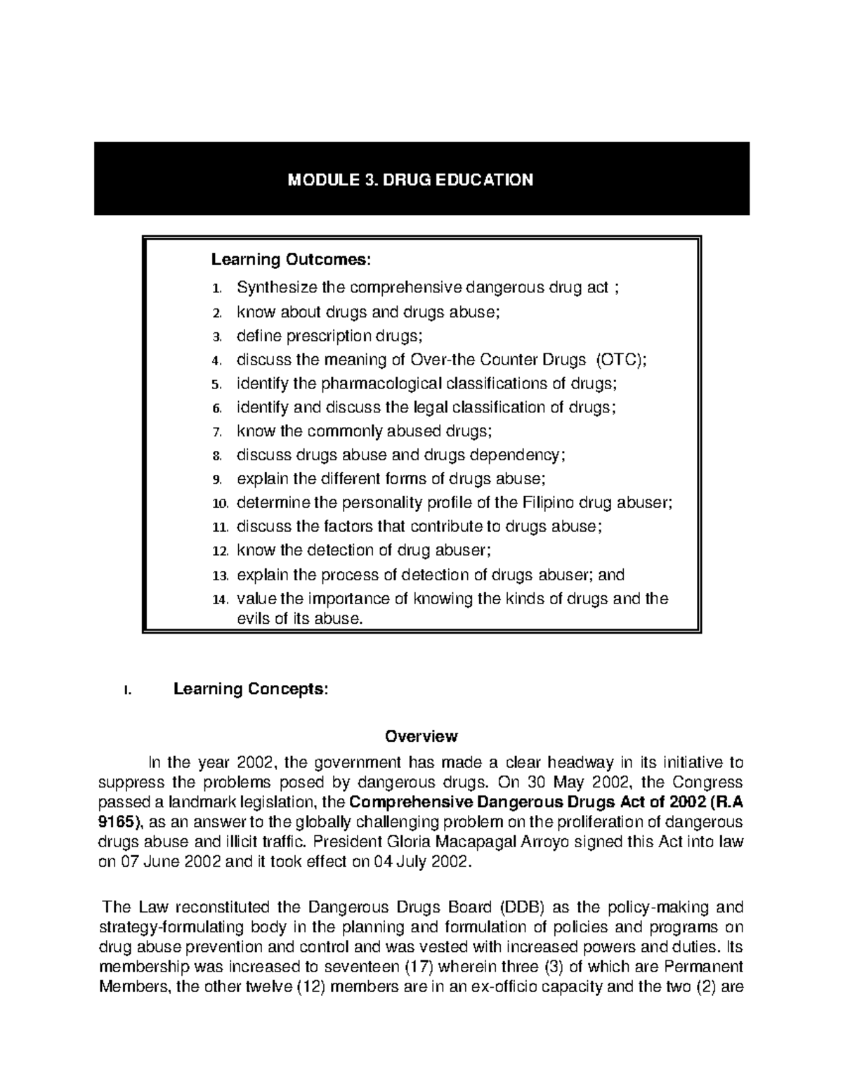 Drug Education Module (R.A. 9165) - Comprehensive Overview and Insights ...