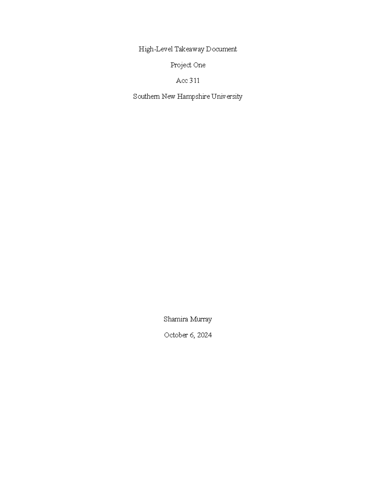 ACC 311 Project One: Recommendations for Enhancing Income - Studocu