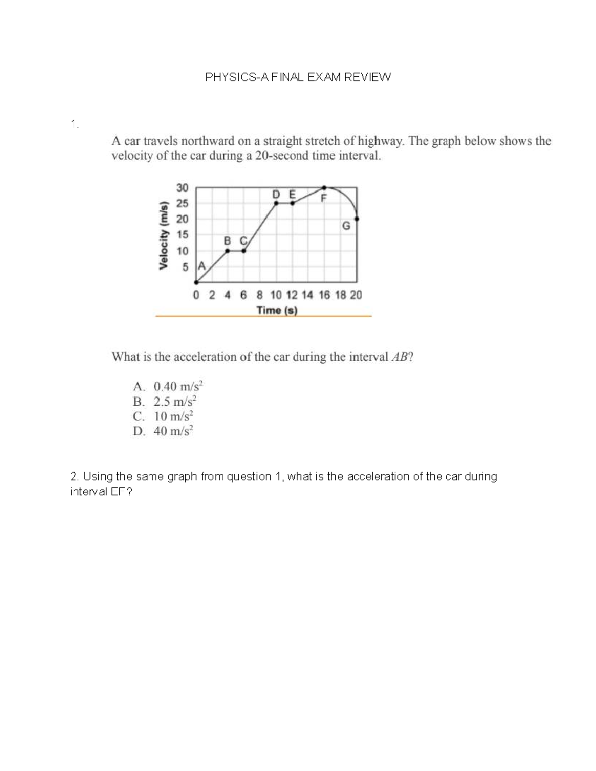 Annotated- Physics-A%20 Final%20EXAM%20 Review - PHYSICS-A FINAL EXAM ...