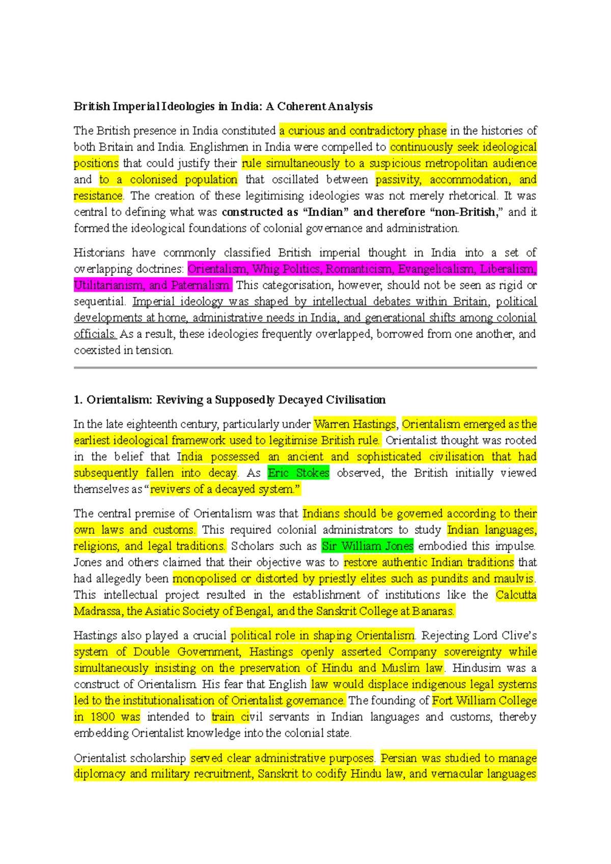 British Imperial Ideologies in India: A Comprehensive Overview - Studocu