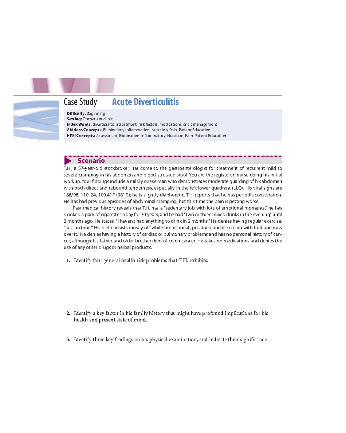 Acute Diverticulitis work - Case Study Acute Diverticulitis Difficulty ...