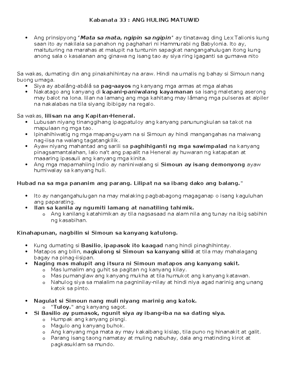 Aralin 6 - Ang Kahinaan ng mga Pagpapakasakit (KAB 33 TO 39) - Kabanata ...