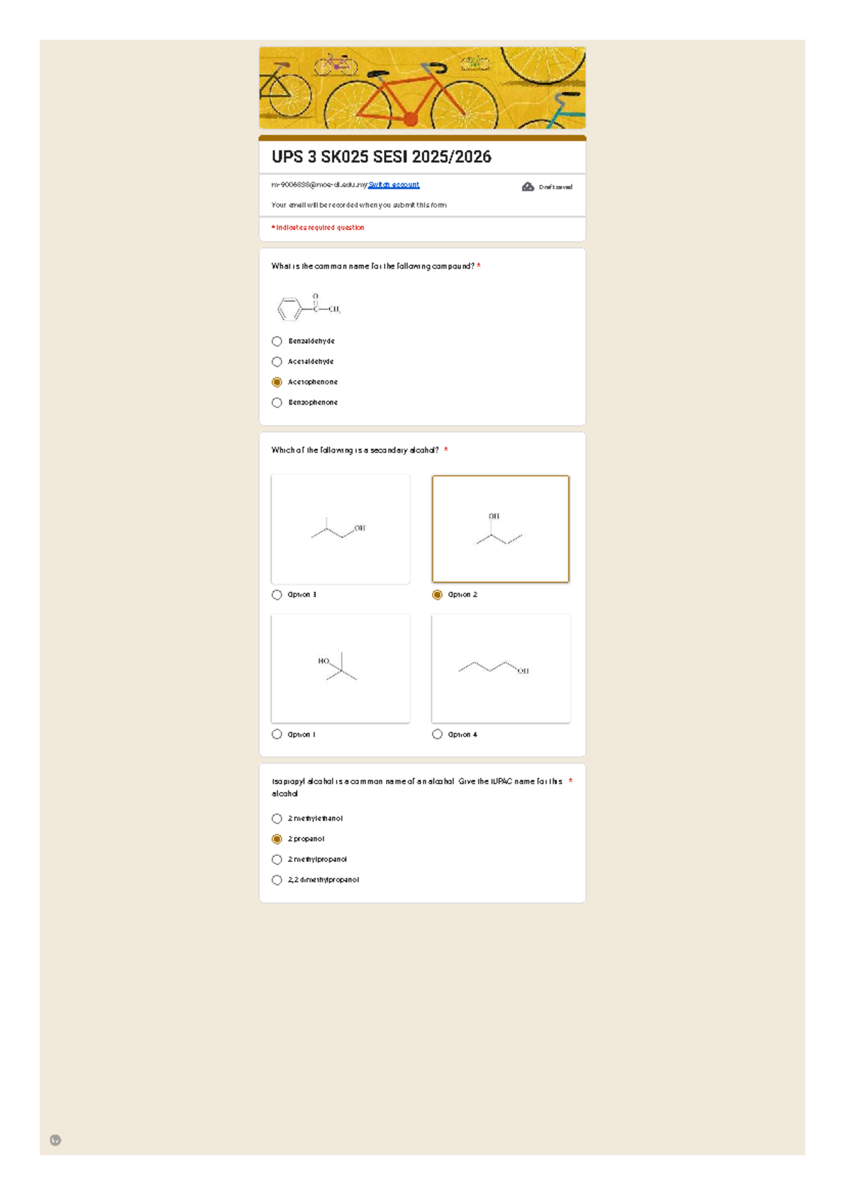 UPS 3 SK025 SESI 2025 2026 Chemistry Practice Questions - Studocu