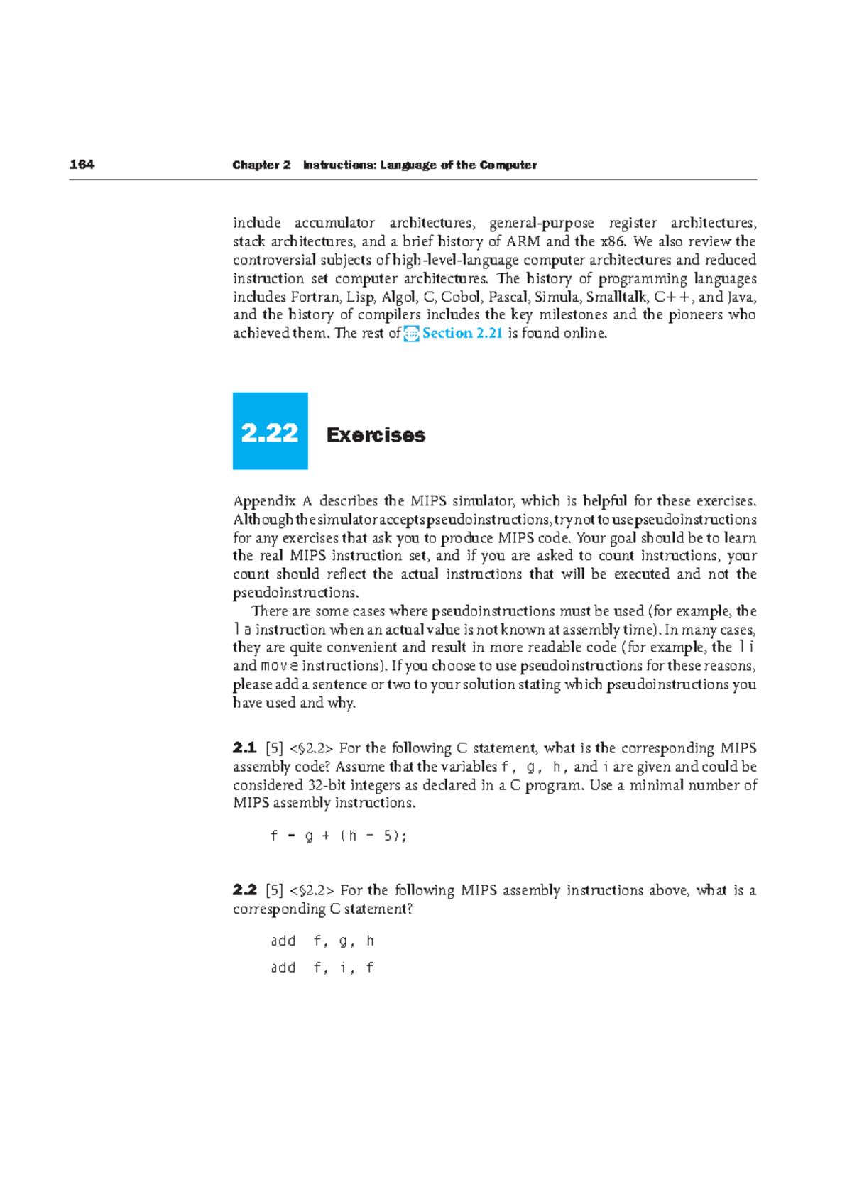 CH02 MIPS Exercises: Understanding Assembly Code and Architecture - Studocu