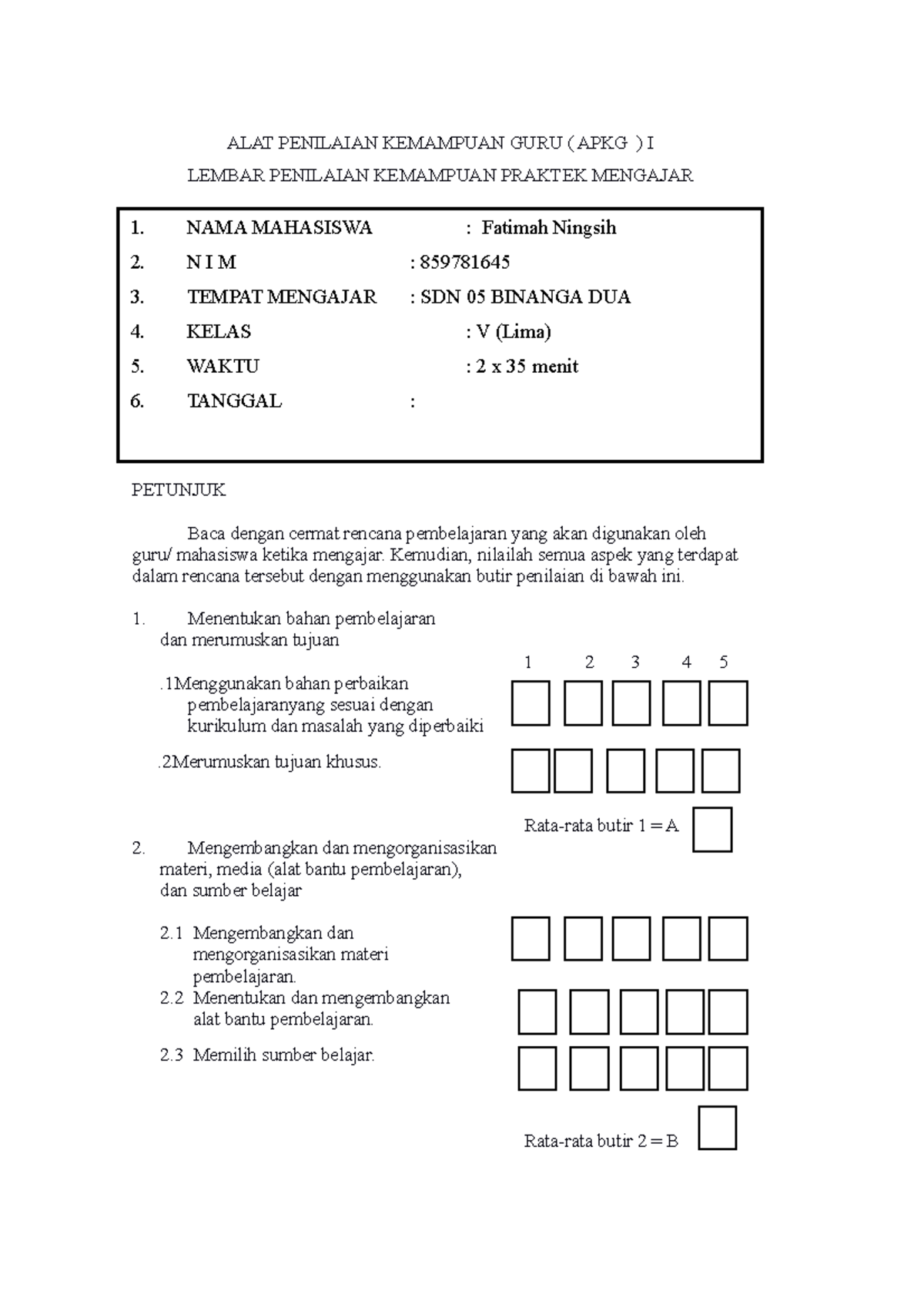 Evaluasi APKG I dan II untuk Kemampuan Mengajar Guru PKP - Studocu