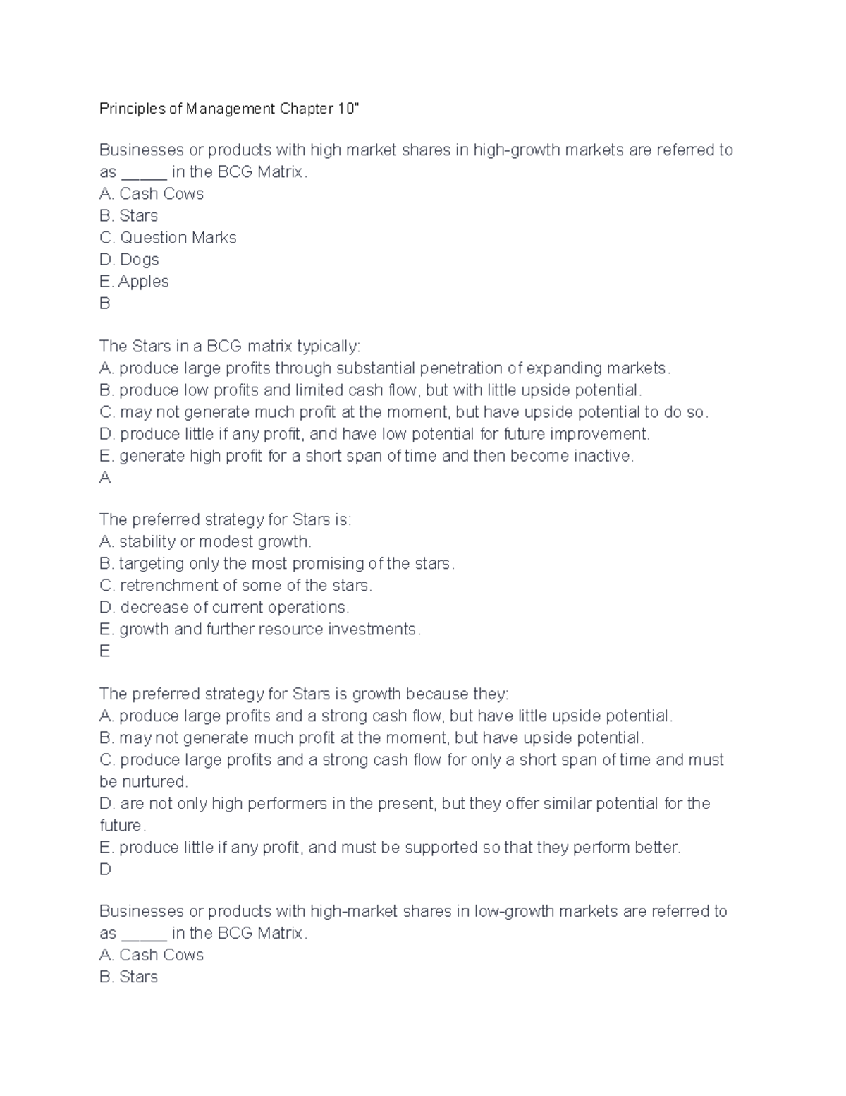 Principles of Management Chapter 10(Questions and Answers) Con ...