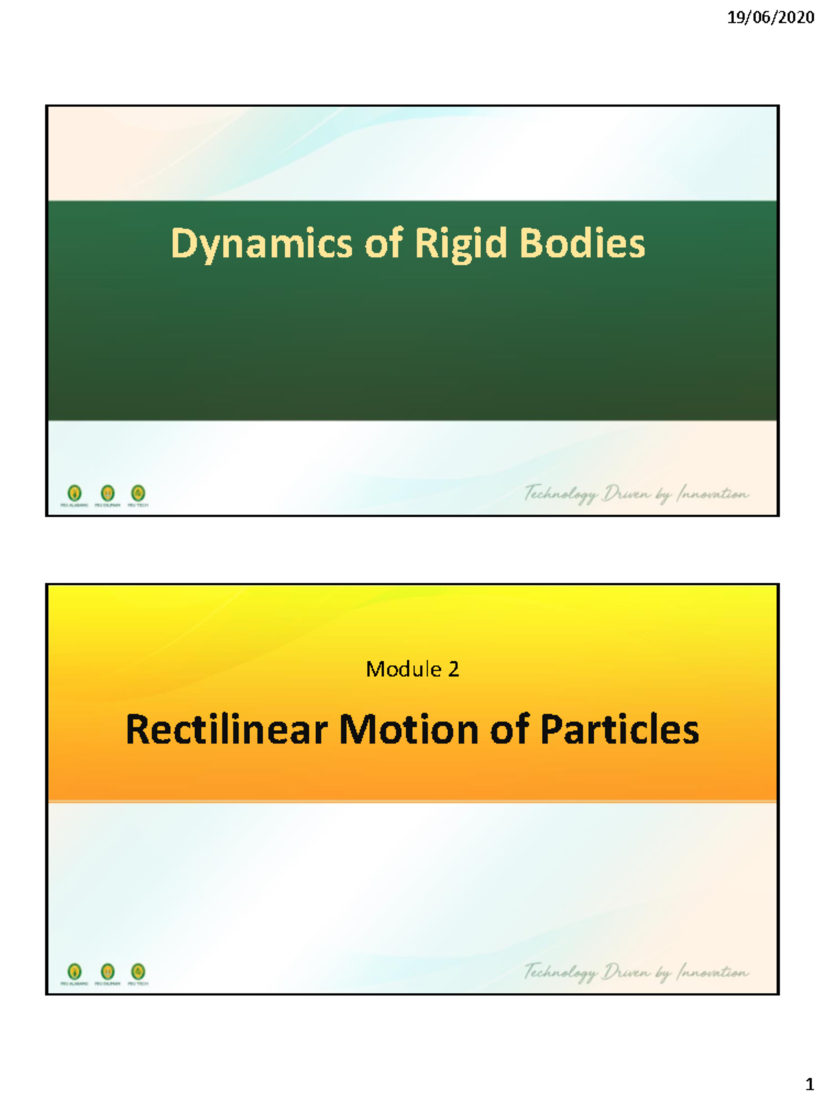 [M2-MAIN] Understanding Rectilinear Motion of Particles in Dynamics ...