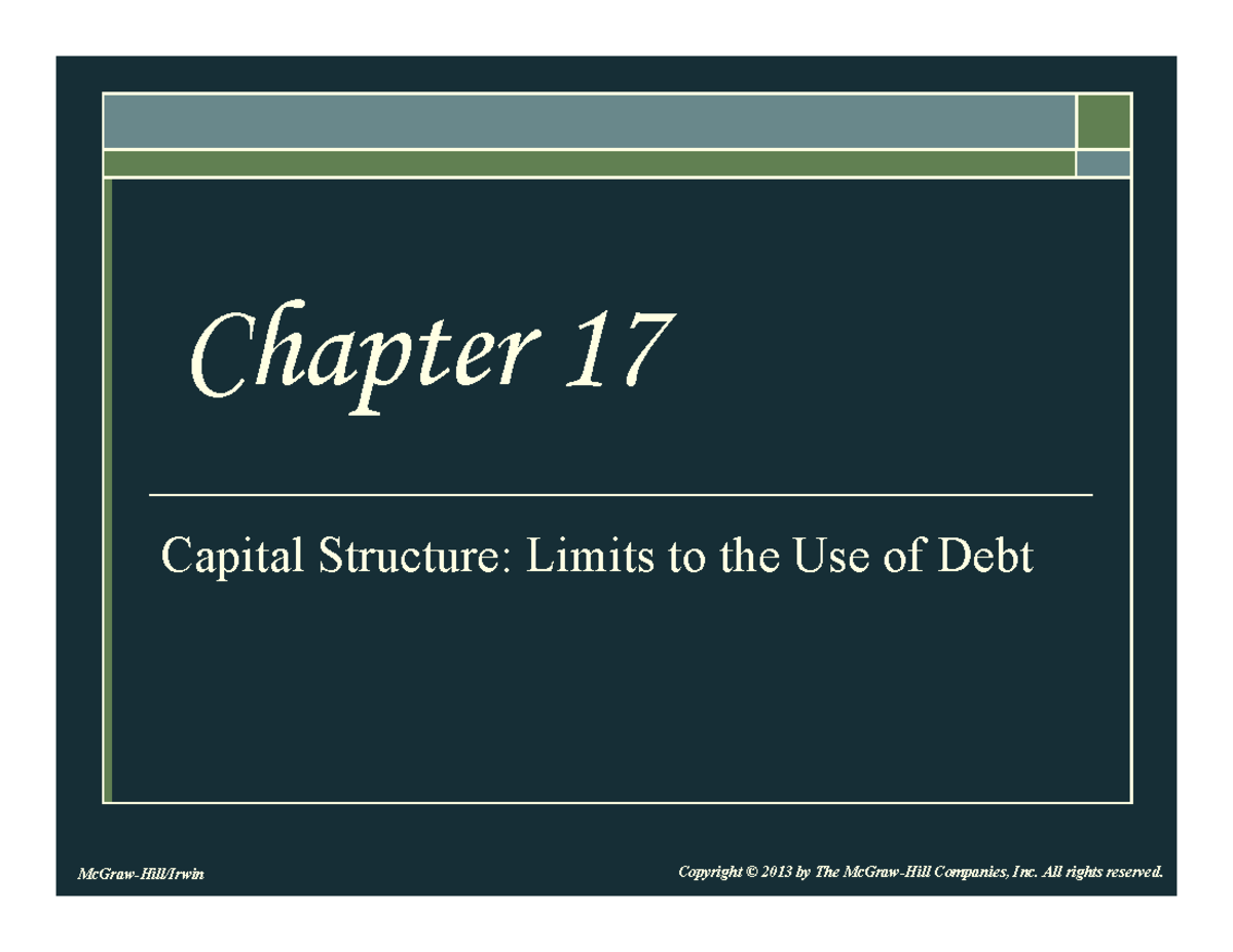 Chapter 17 - ppt slides - McGraw-Hill/Irwin Copyright © 2013 by The ...
