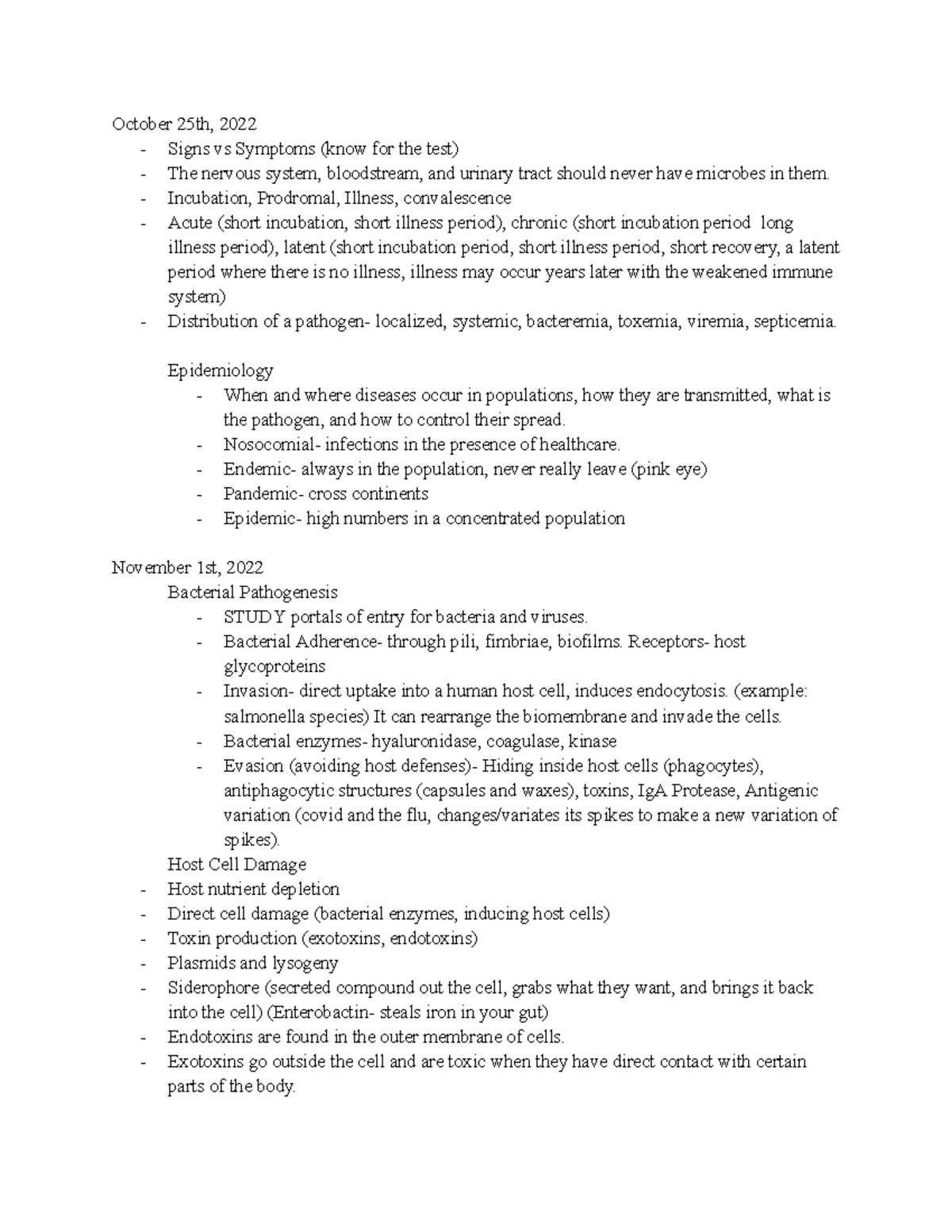 Microbiology 300 - Unit 3 Lecture Notes on Pathogens and Disease - Studocu