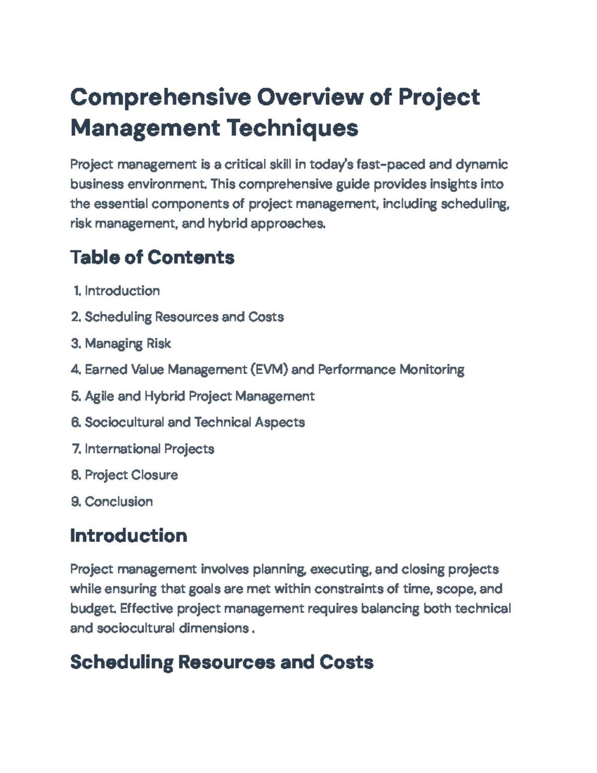 Project Management Techniques: A Comprehensive Guide for Success ...