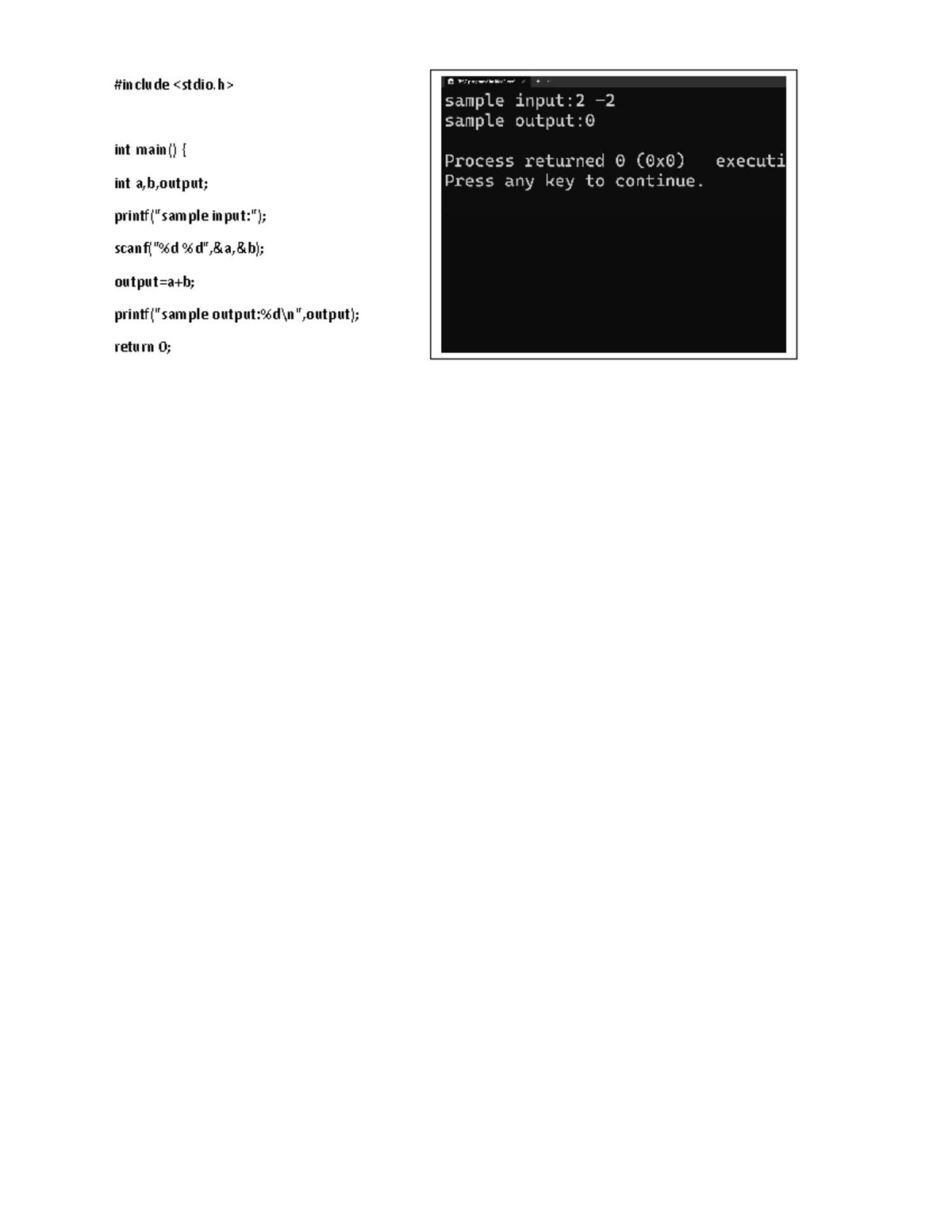 2107005 - CSE lab report - #include int main() { int a,b,output; prinƞ ...