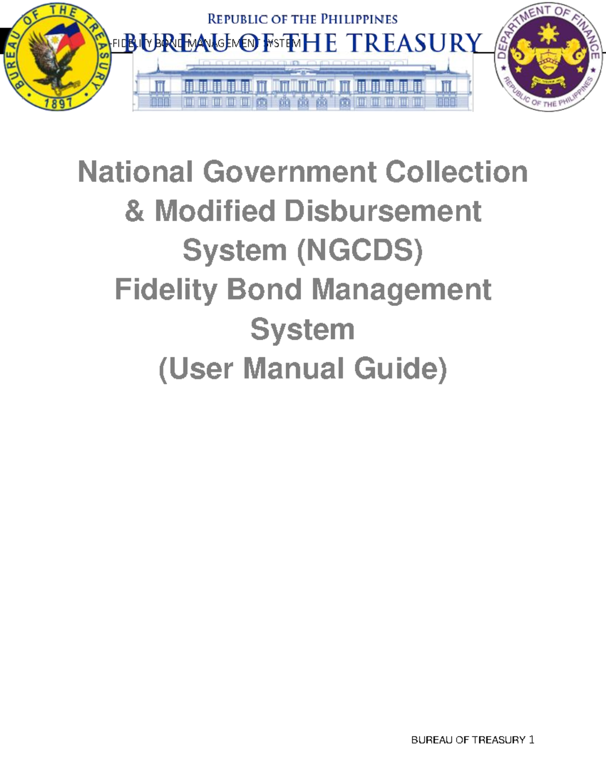 NGCDS-User Manual: Fidelity Bond Application Guide - Studocu