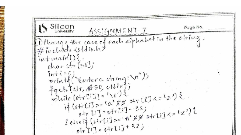 Cp Assgn 7 - Important Questions on String Manipulation - Studocu