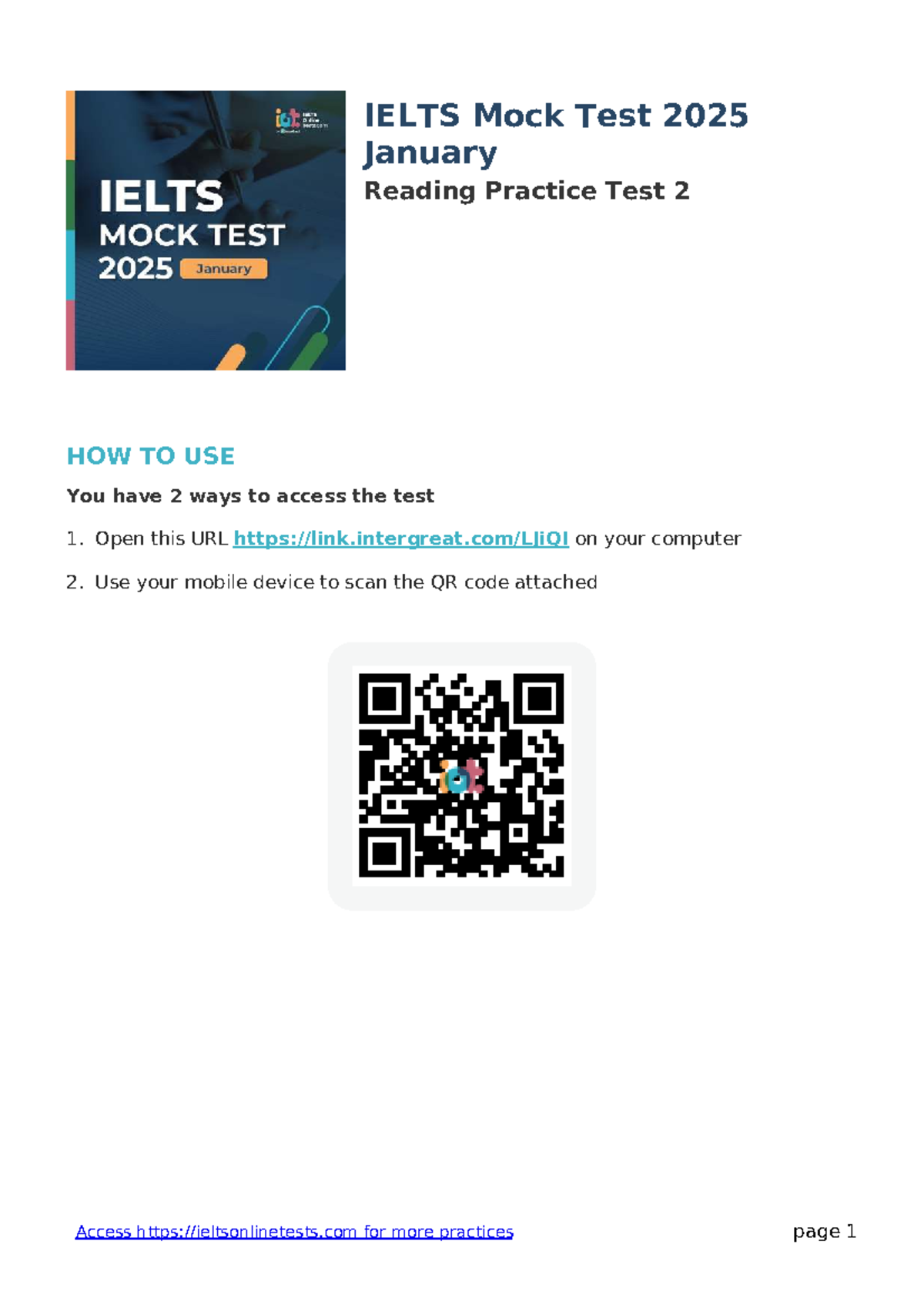 IELTS Mock Test 2025: January Reading Practice Test 2 Guide - Studocu
