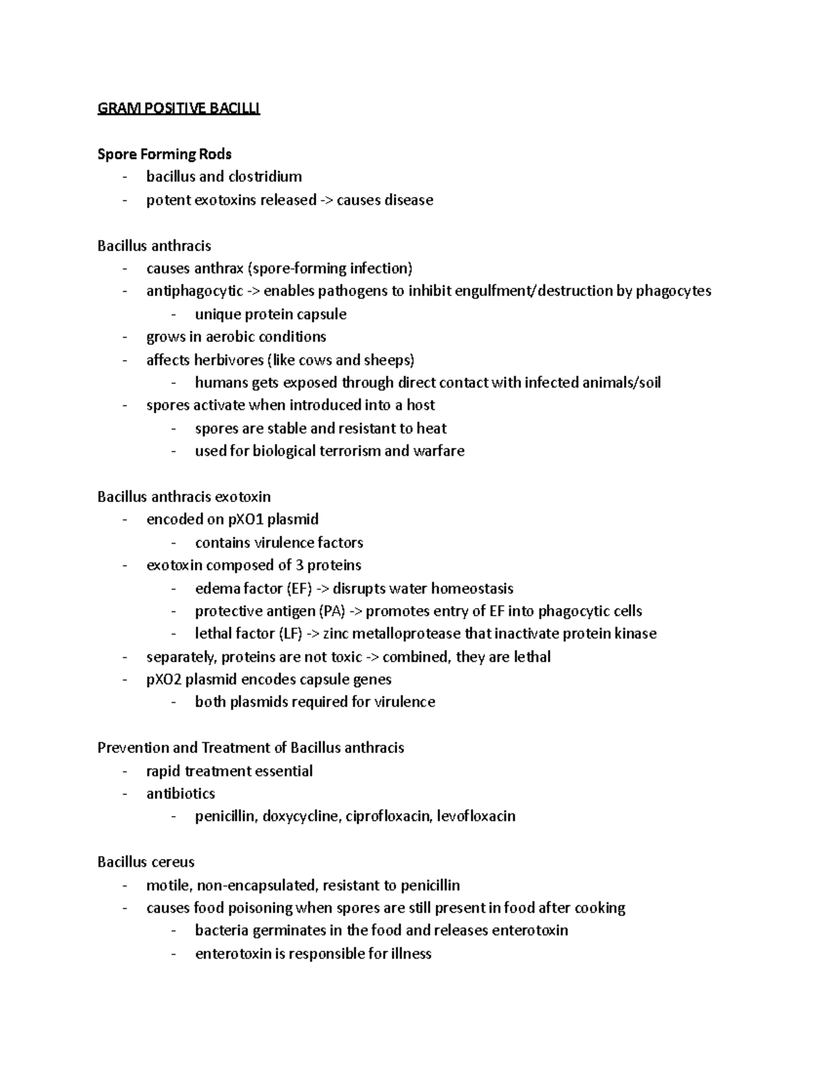 Lecture 5 Notes on Gram Positive and Negative Bacilli - HSS1100 - Studocu