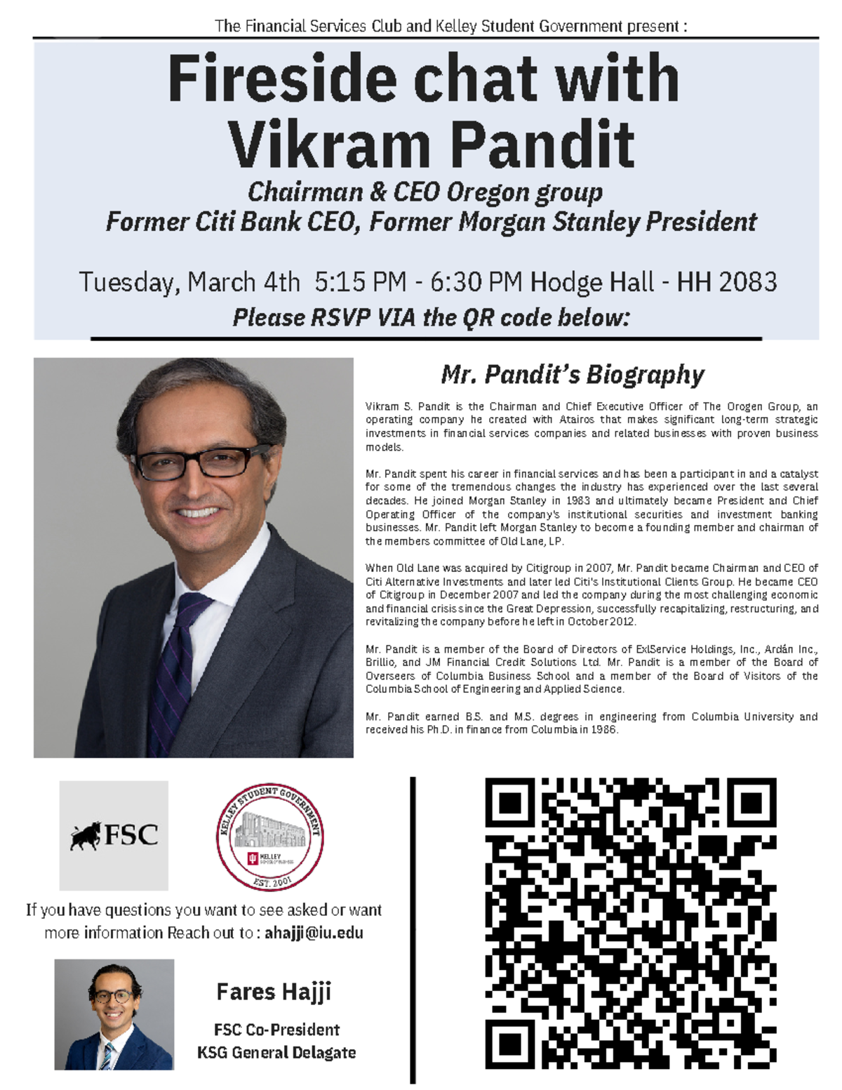 Fireside Chat with Vikram Pandit - KSG & FSC Event - Mar 4, 2025 - Studocu