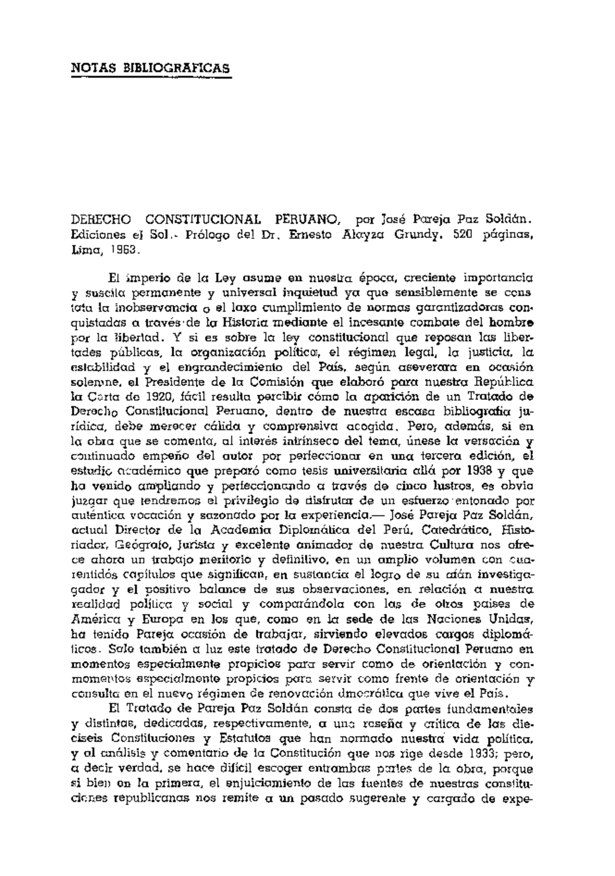 Tratado de Derecho Constitucional Peruano - NOTAS BIBLIOGRÁFICAS - Studocu