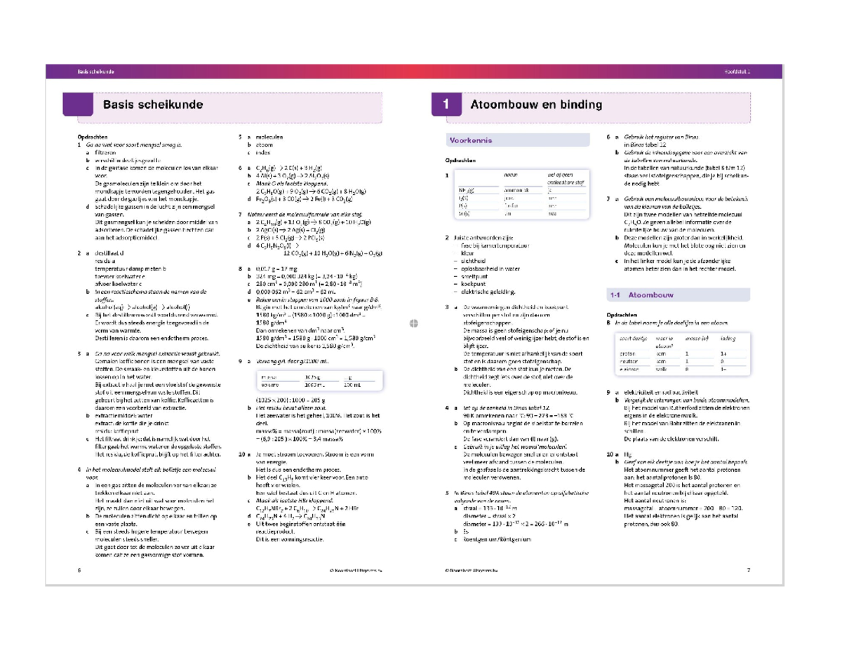 Basis Scheikunde H1: Atoombouw en Binding - Opdrachten en Antwoorden ...