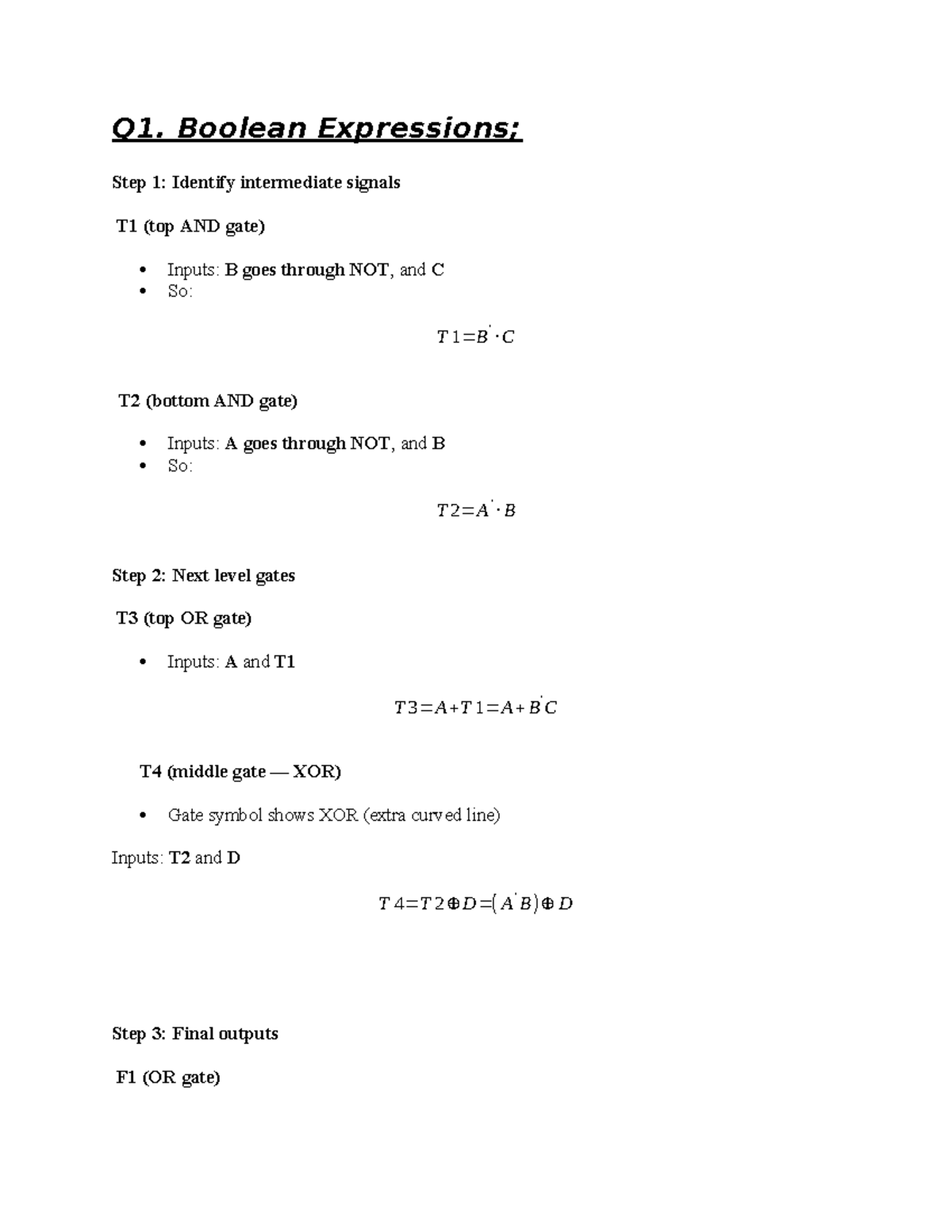 DLD Assignment No. 3: Boolean Logic and Circuit Design - Studocu