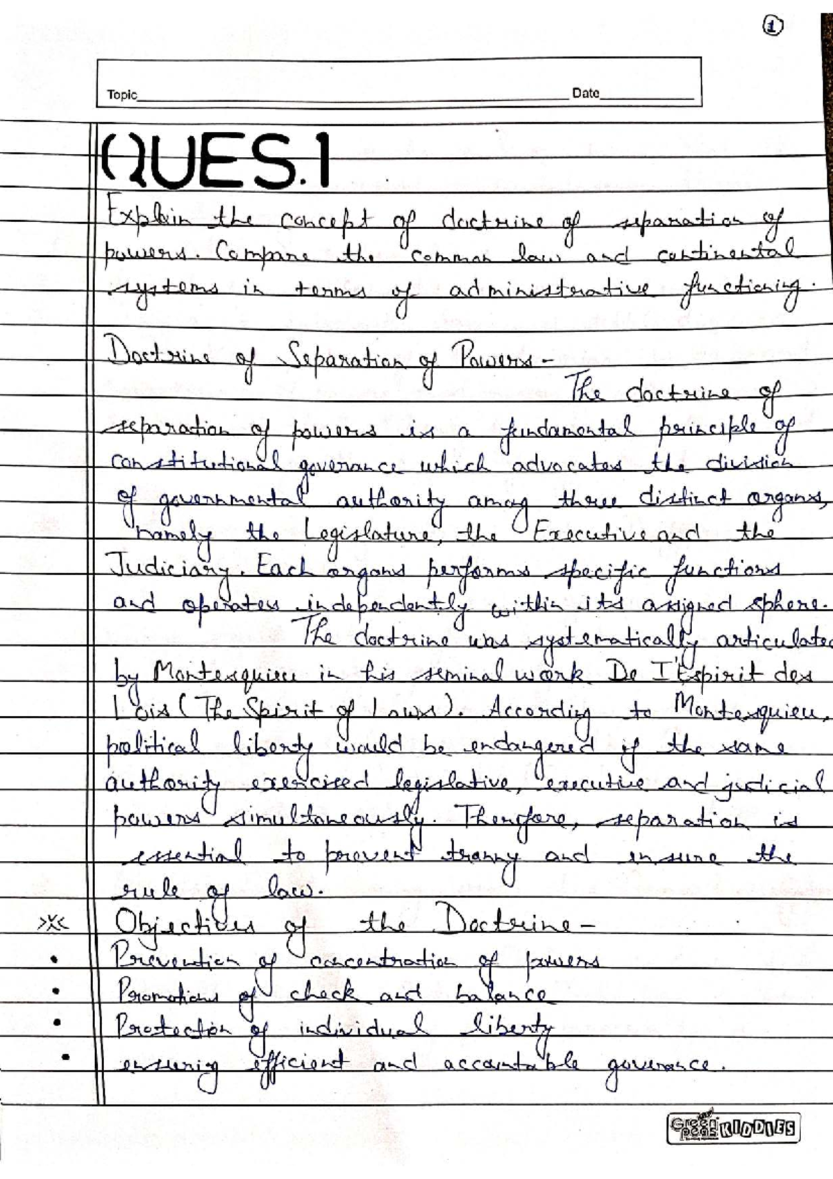 Separation of Powers: A Comparative Study of Common Law & Continental ...