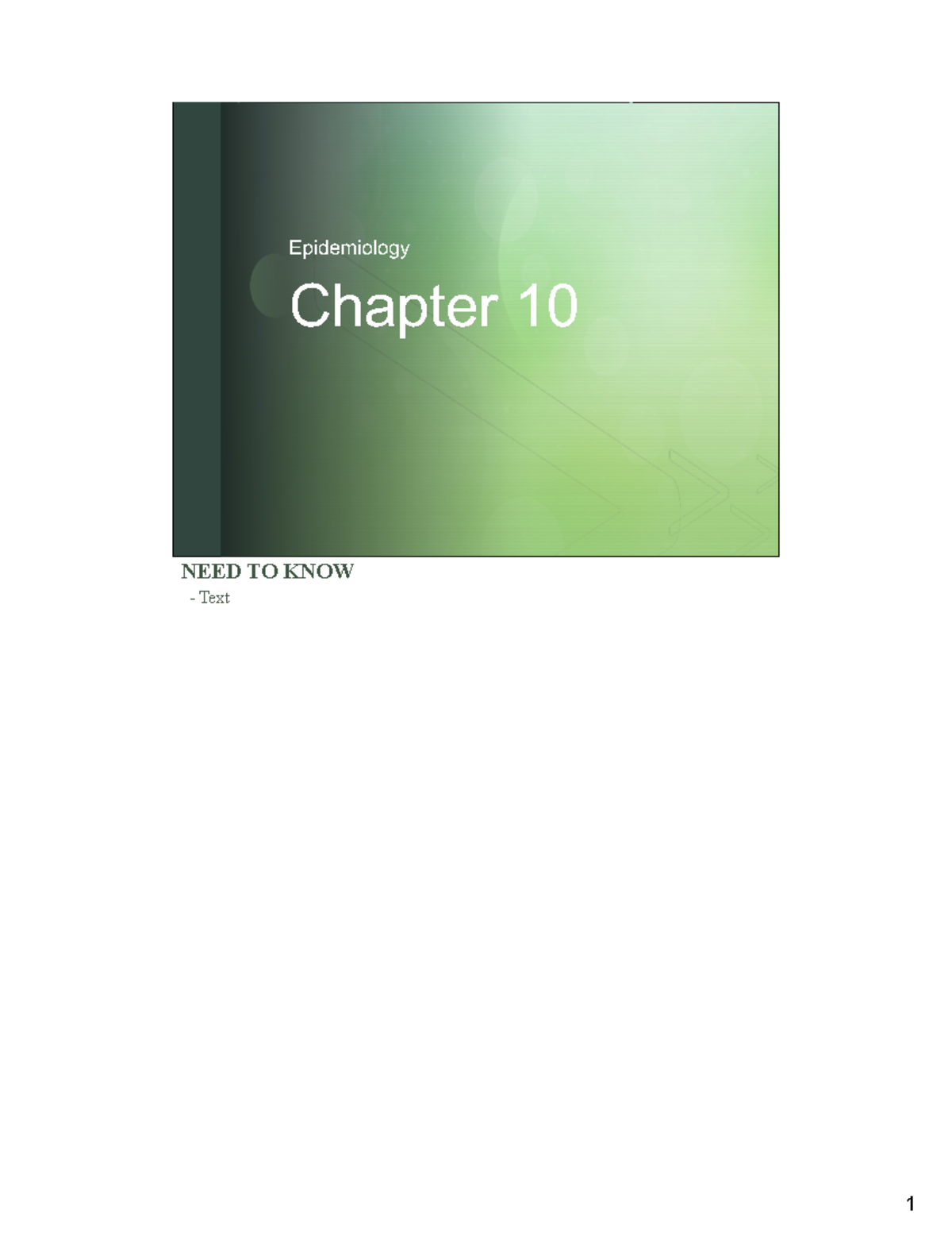 Epidemiology Chapter 10: Key Concepts and Definitions (403 S) - Studocu