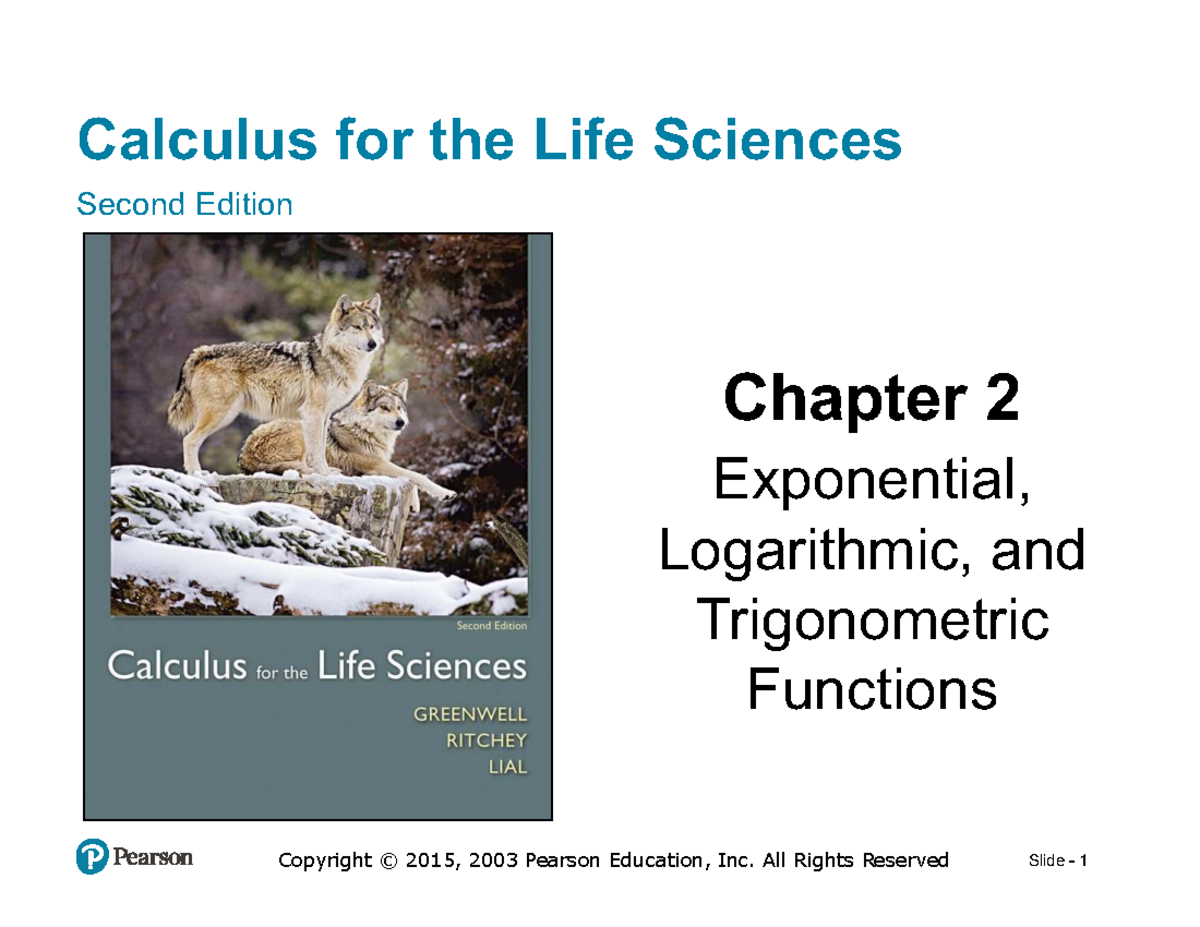 Calculus for Life Sciences GRLcalc 02 Chapter 2: Exponential ...