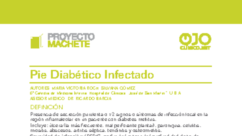 Pie Diabético Infectado: Evaluación y Tratamiento (Medicina Interna ...