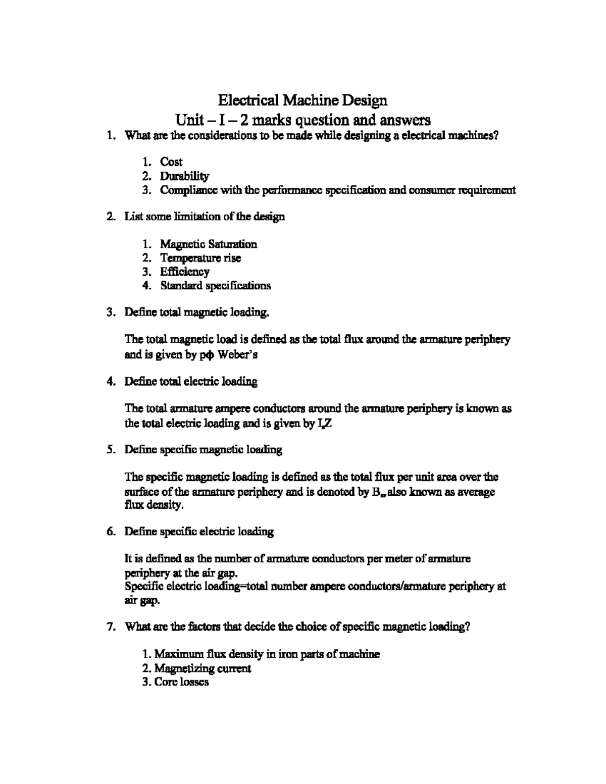 Chap 1 Basic Questions and Answers - Basic Electrical Engineering - Studocu