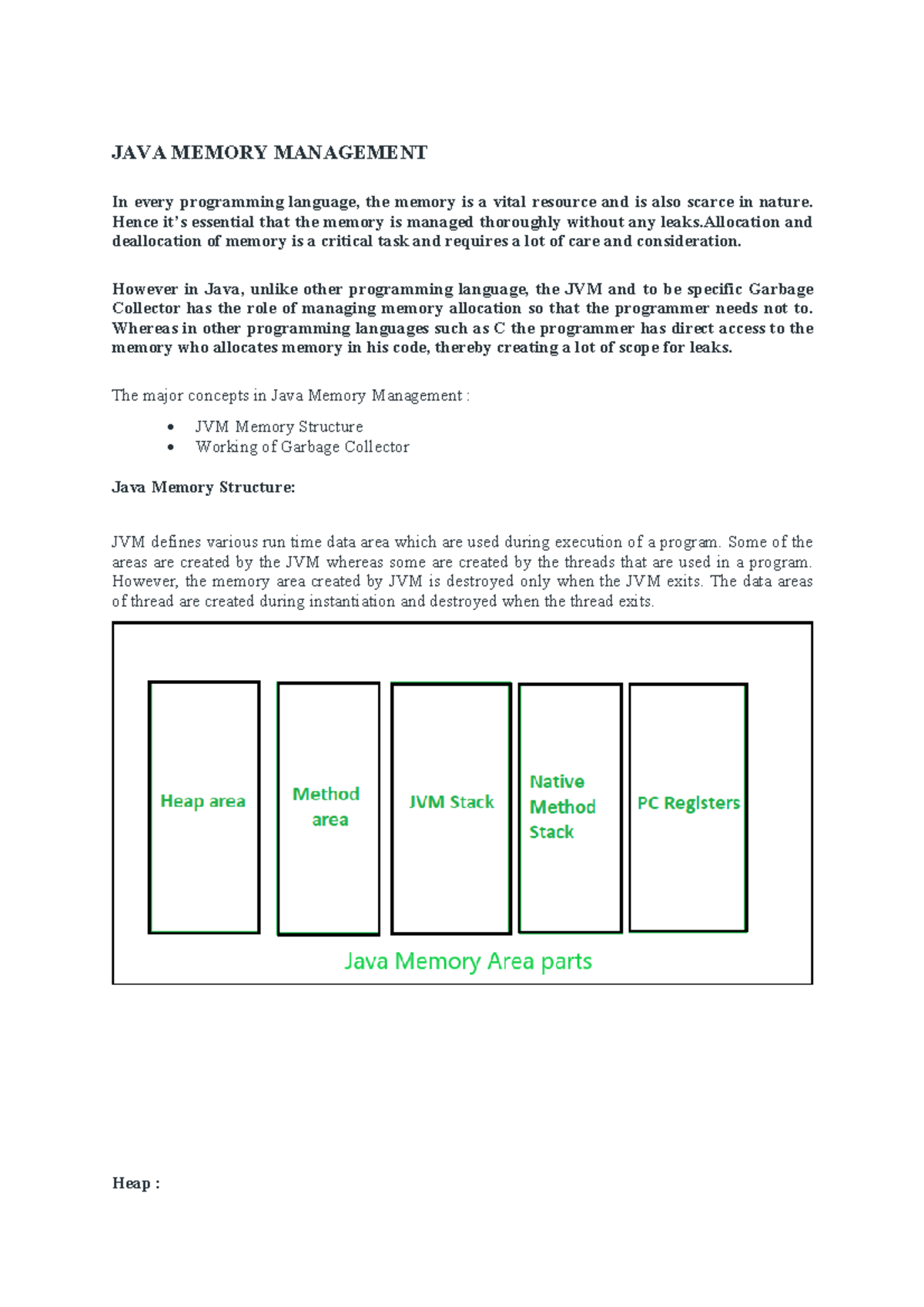 Unit1 Memorymanagement - JAVA MEMORY MANAGEMENT In every programming ...