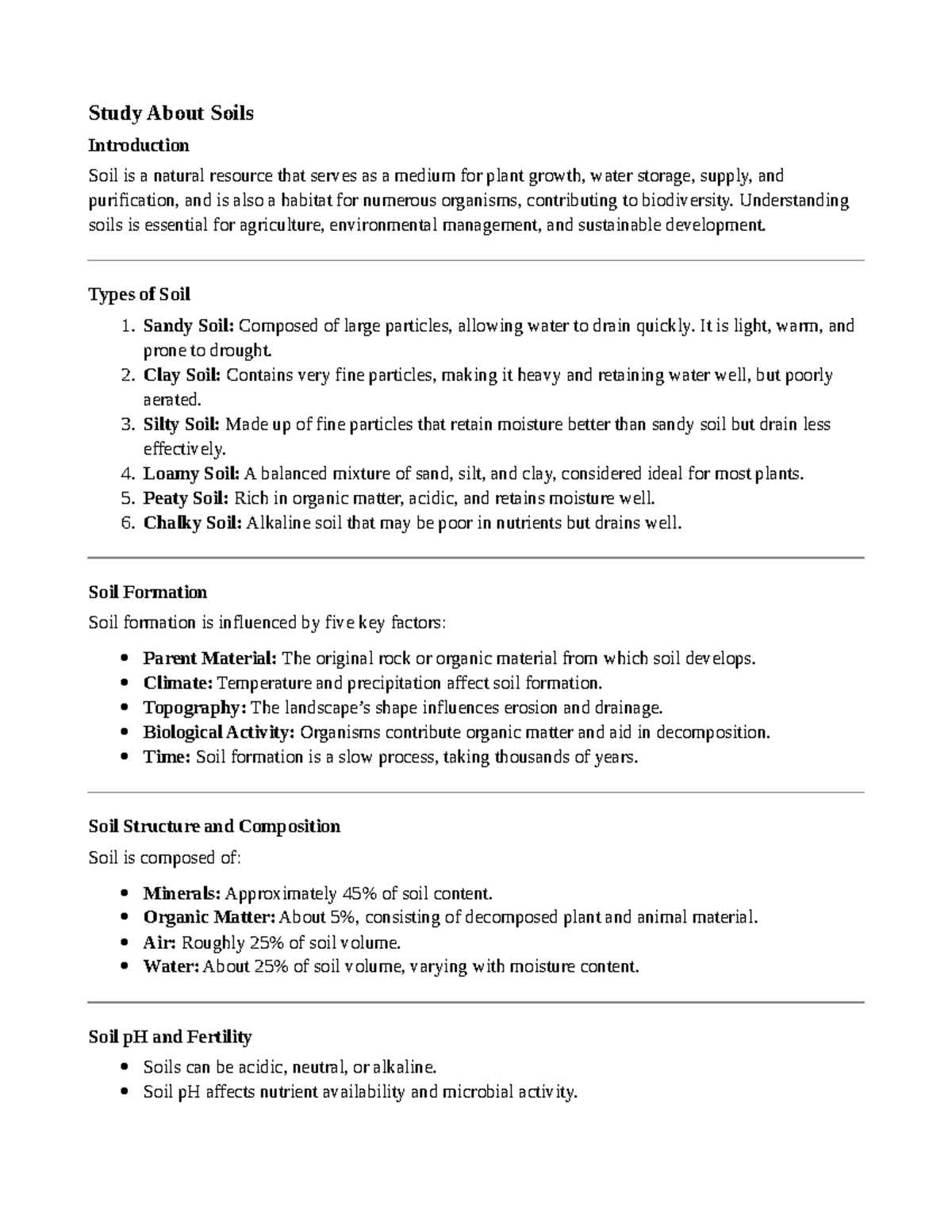 Soil - Soil Notes - Study About Soils Introduction Soil is a natural ...