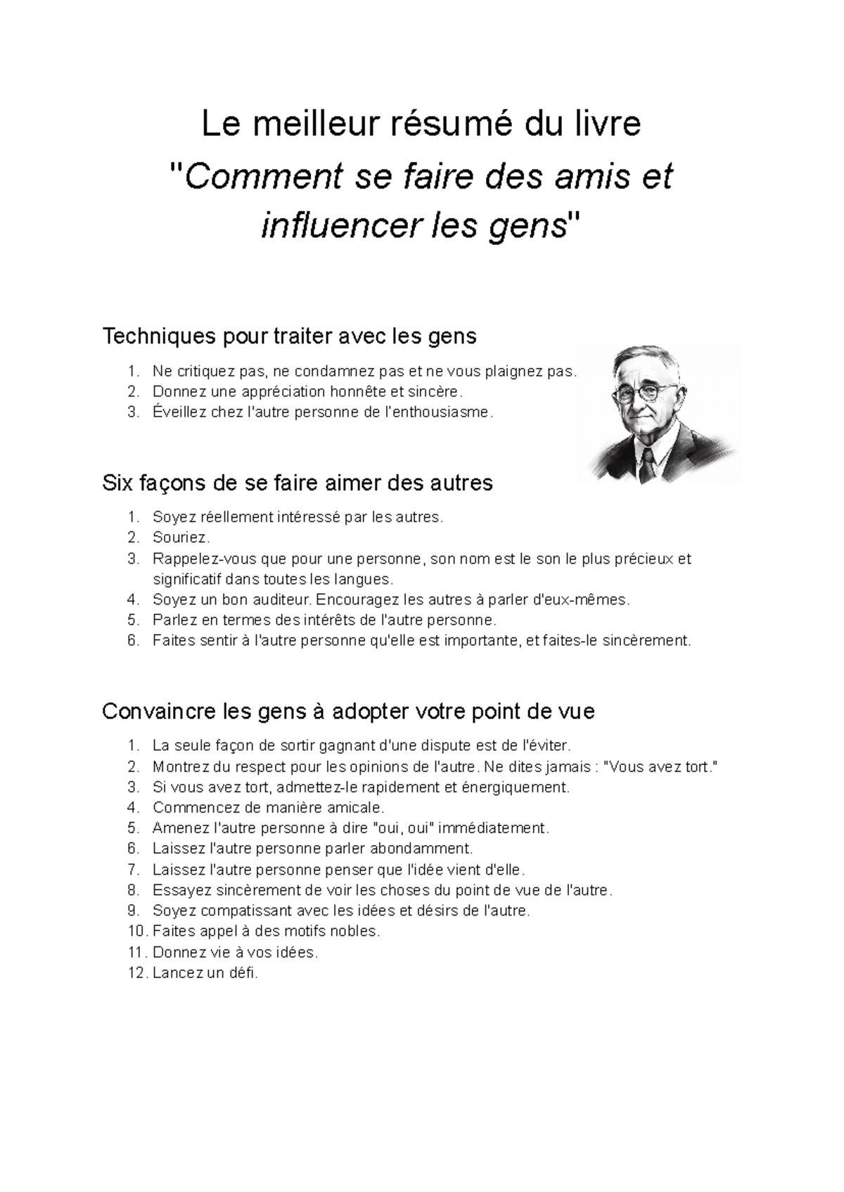 Le+meilleur+résumé+du+livre+Comment+se+faire+des+amis+et+influencer+les ...