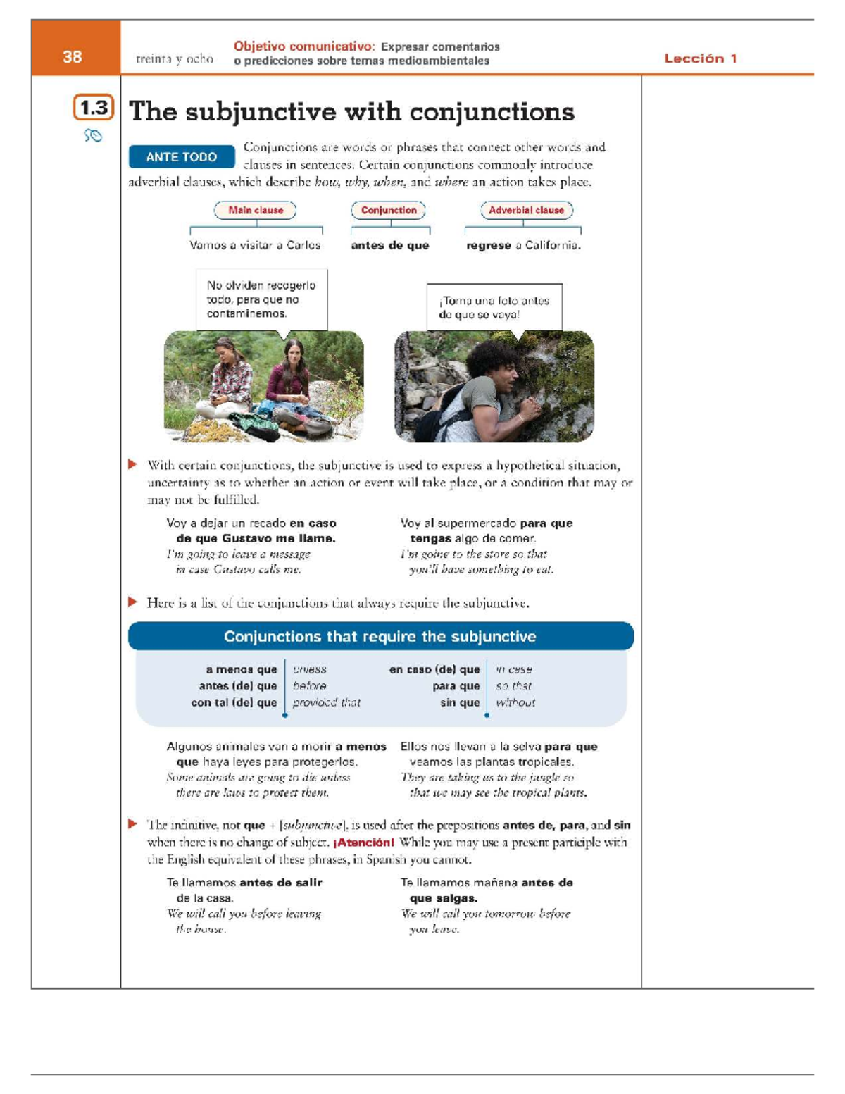 Lección 1.3: El Subjuntivo y Conjunciones en Temas Medioambientales ...