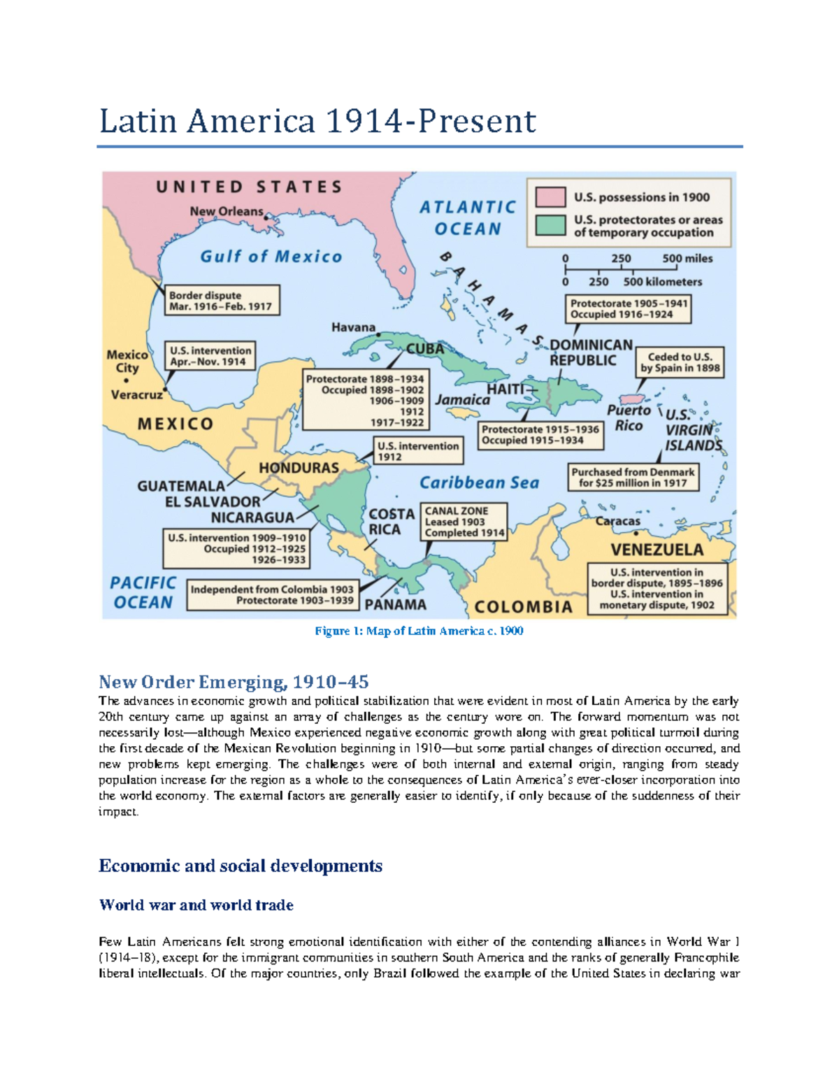 Latin America: Economic, Social, and Political Developments (1914 ...