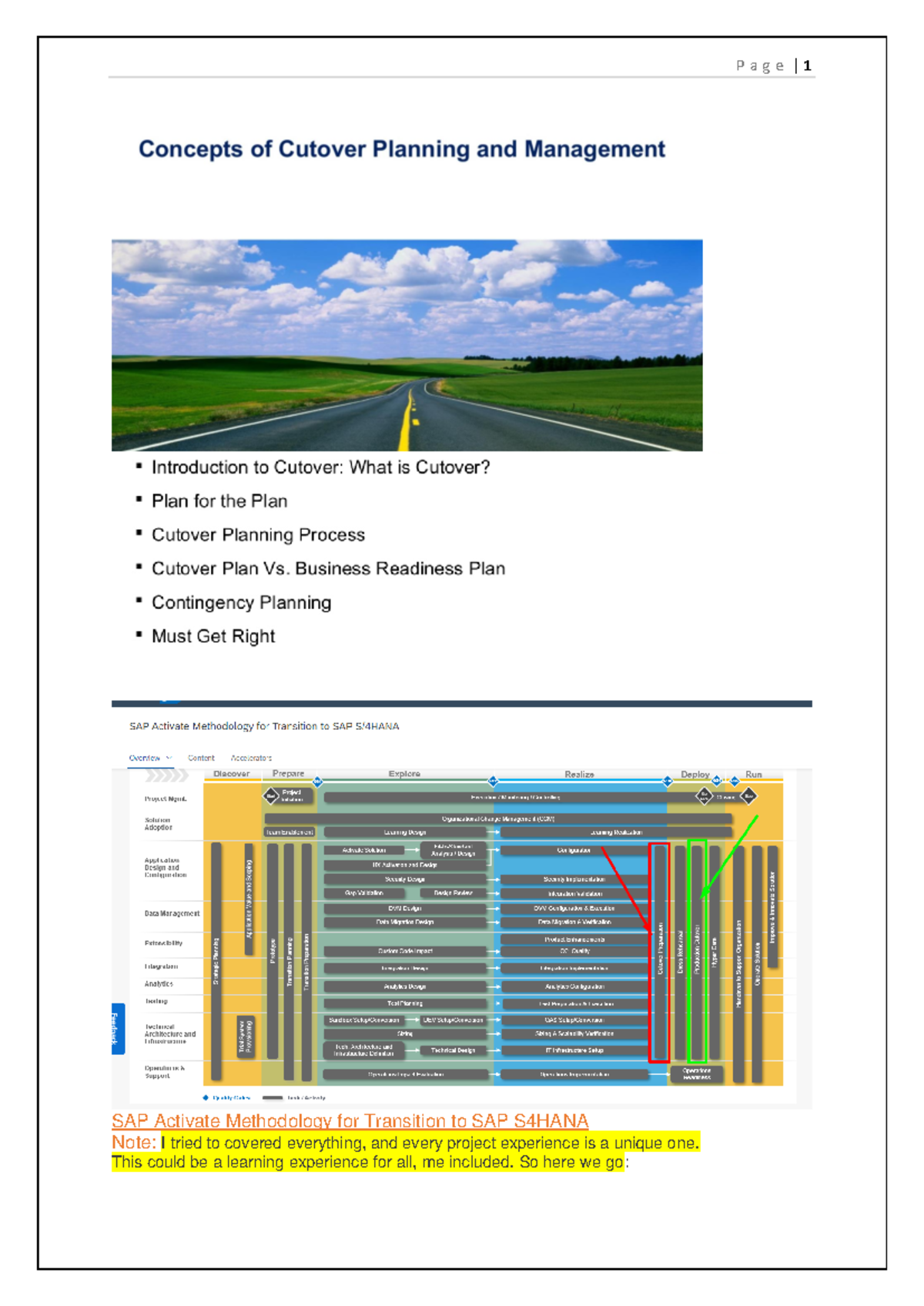 SAP S4HANA Cutover Planning & Management Guide 1654887550 - Studocu