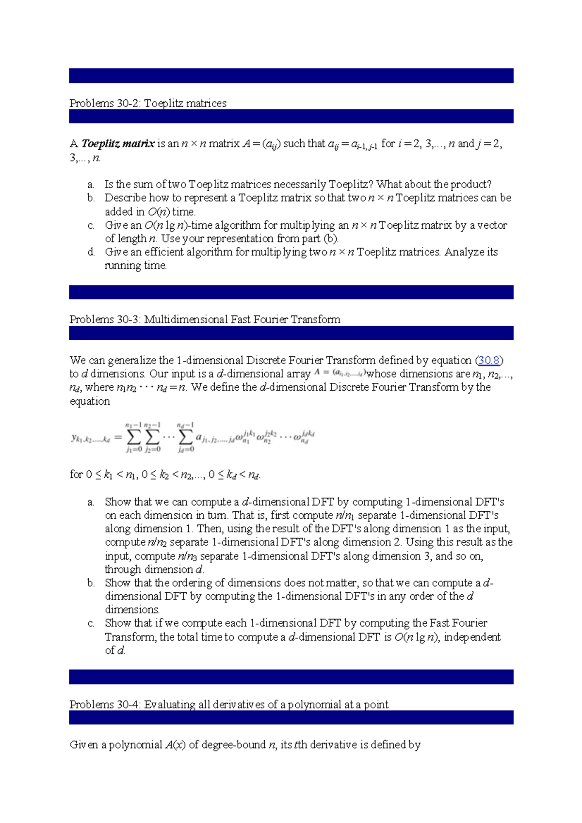 Algorithm PART 7: Polynomials & FFT - Advanced Problem Solving - Studocu