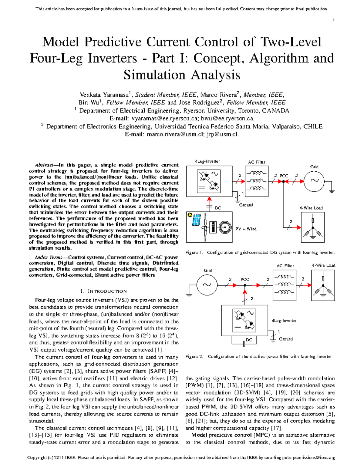 Model Predictive Current Control of Inverters: Concept & Simulation ...