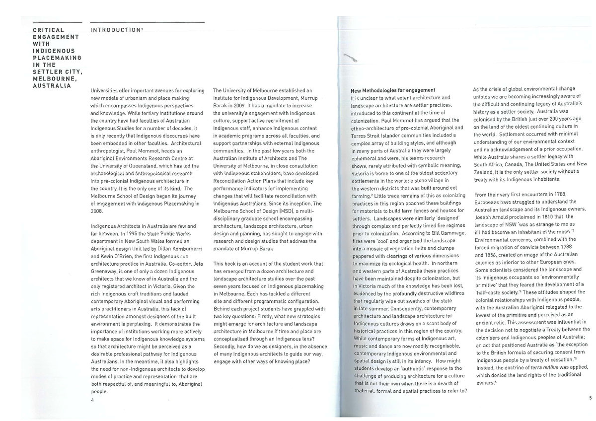 Mc Gaw Indigenous Placemaking Introduction - CRITICAL INTRODUCTION ...