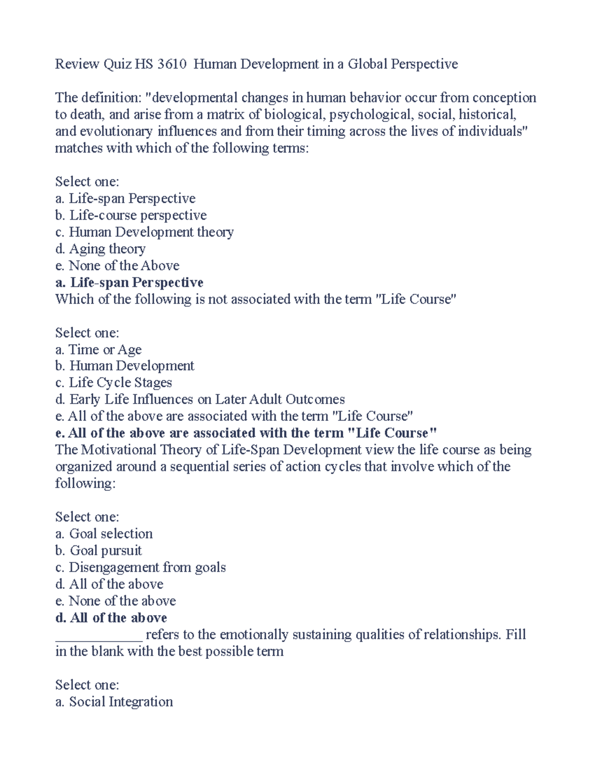 Review Quiz HS 3610: Insights on Human Development Perspectives - Studocu