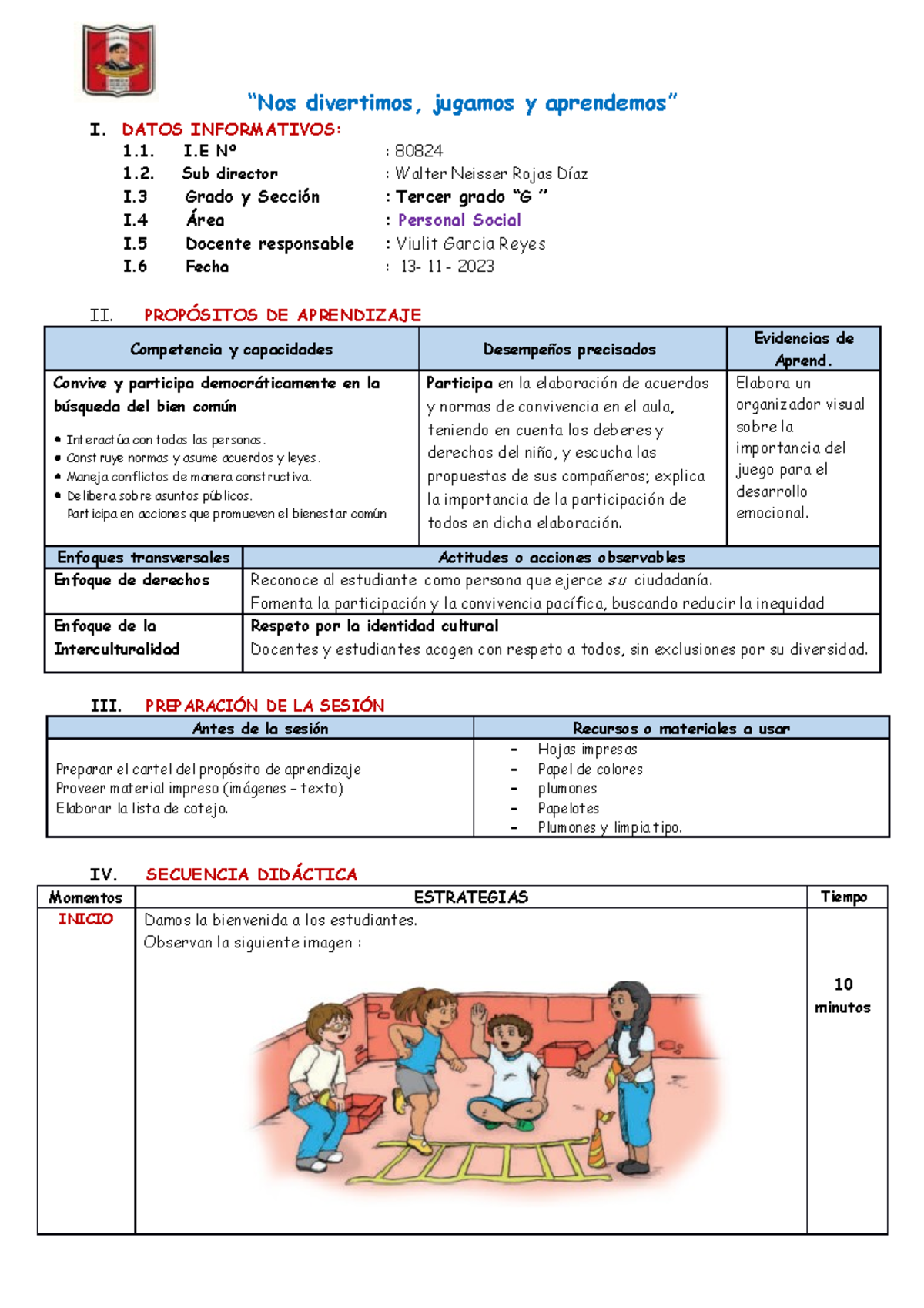 Sesión DE P.S. Conocemos 3L Derecho AL Juegoo - “Nos divertimos ...