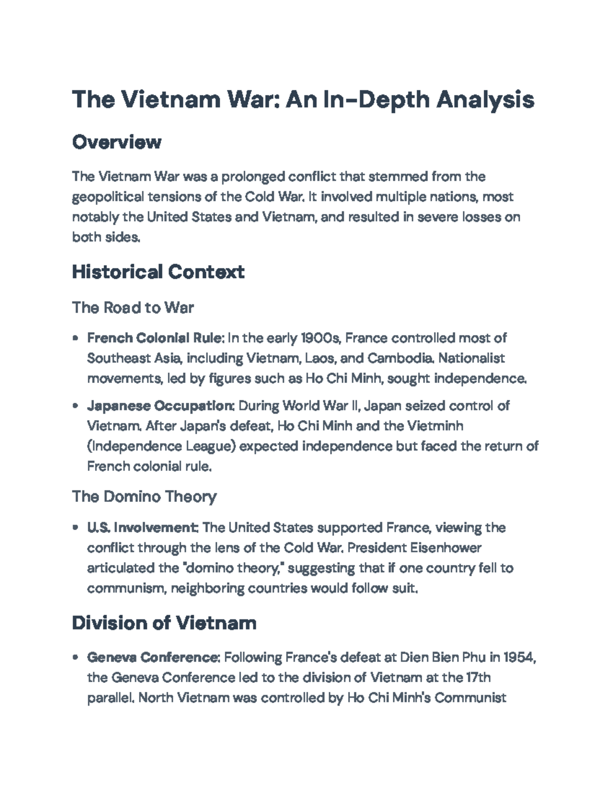 Vietnam War Analysis: Causes, Conflict, and Aftermath Insights - The ...