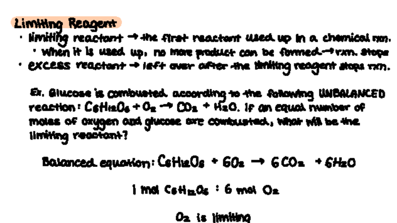 Test 2 Notes: Limiting Reagents and Stoichiometry Concepts - Studocu